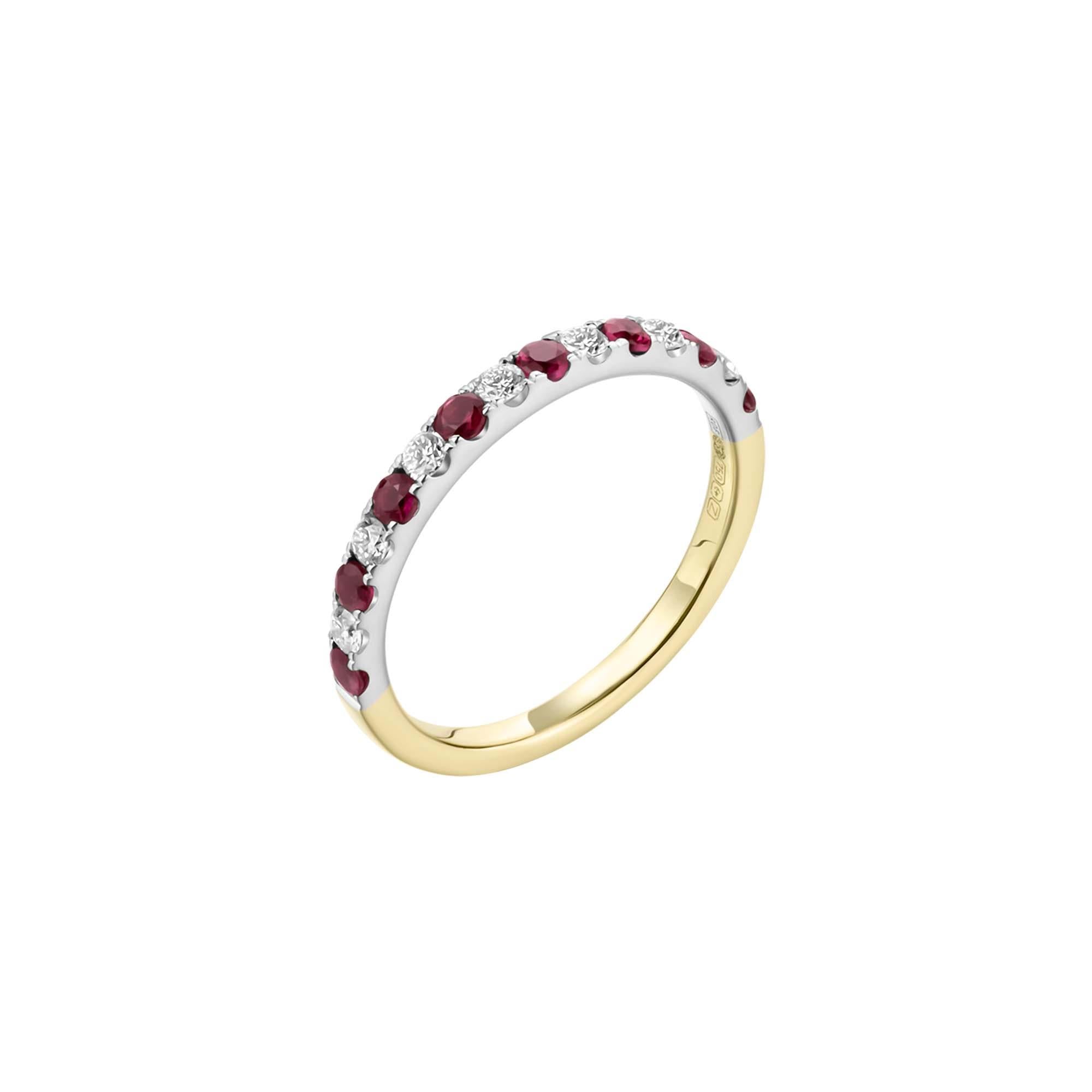 18ct Yellow Gold Ruby & Diamond Eternity Ring