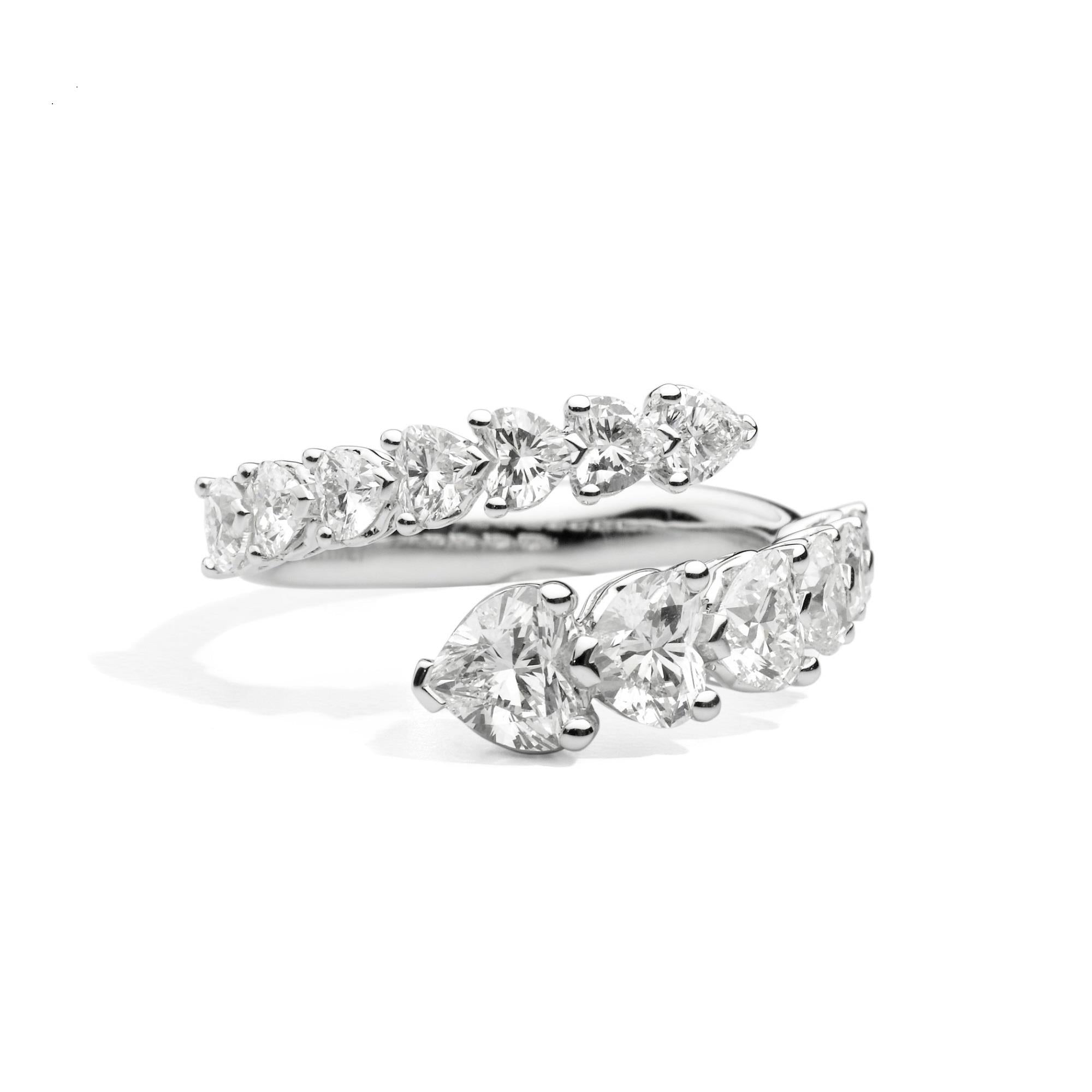 Anniversary Love 18ct White Gold Diamond Graduated Heart Ring