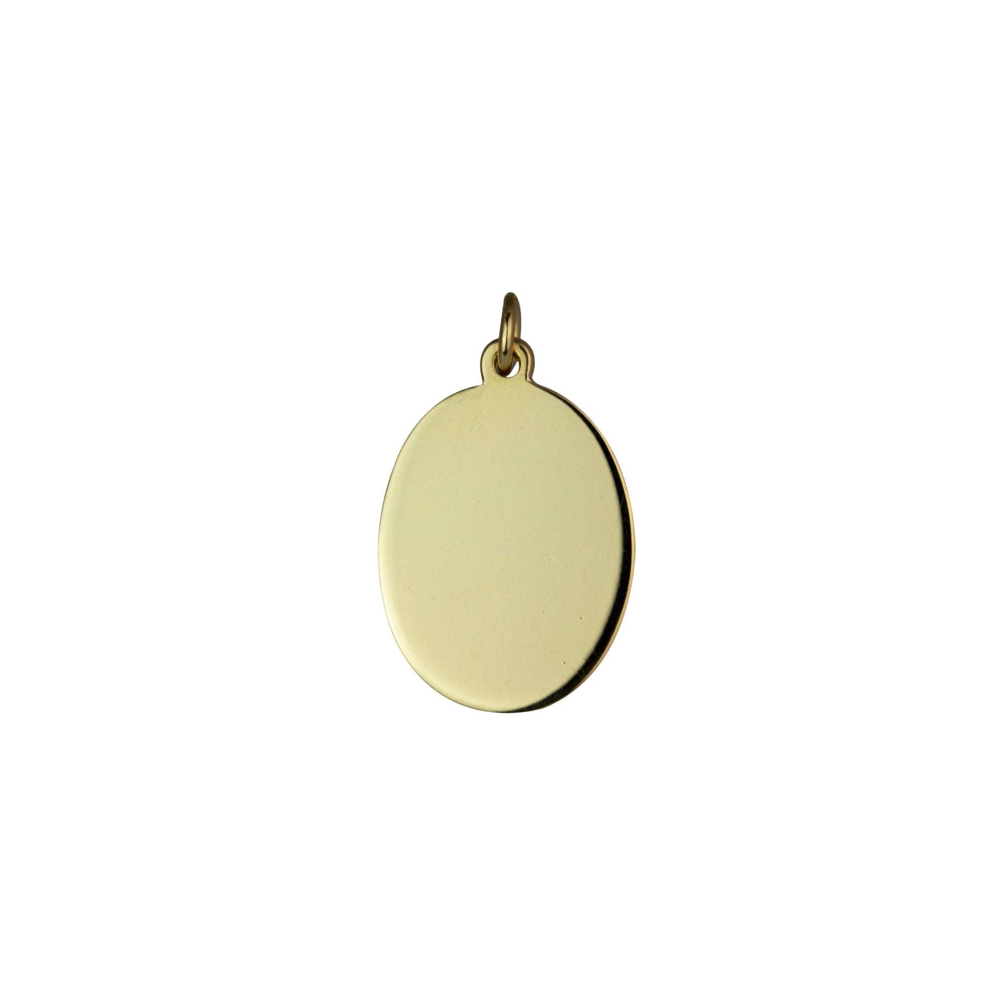 18ct Yellow Gold Plain Oval Gold Disc