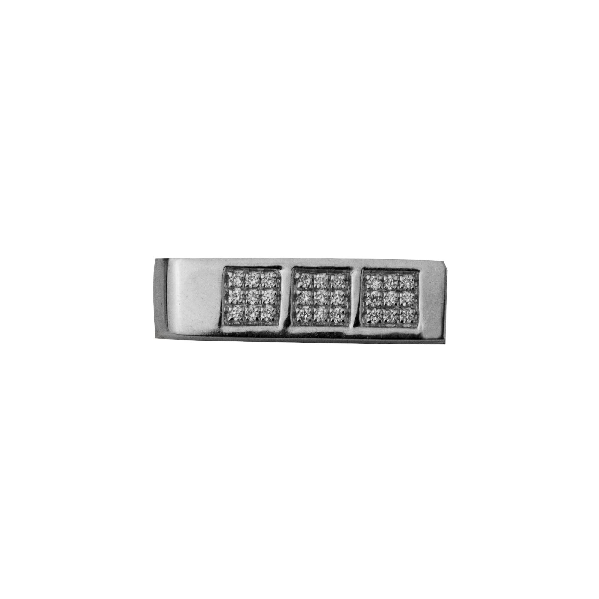 9ct White Gold Diamond Set Bar Tie Pin