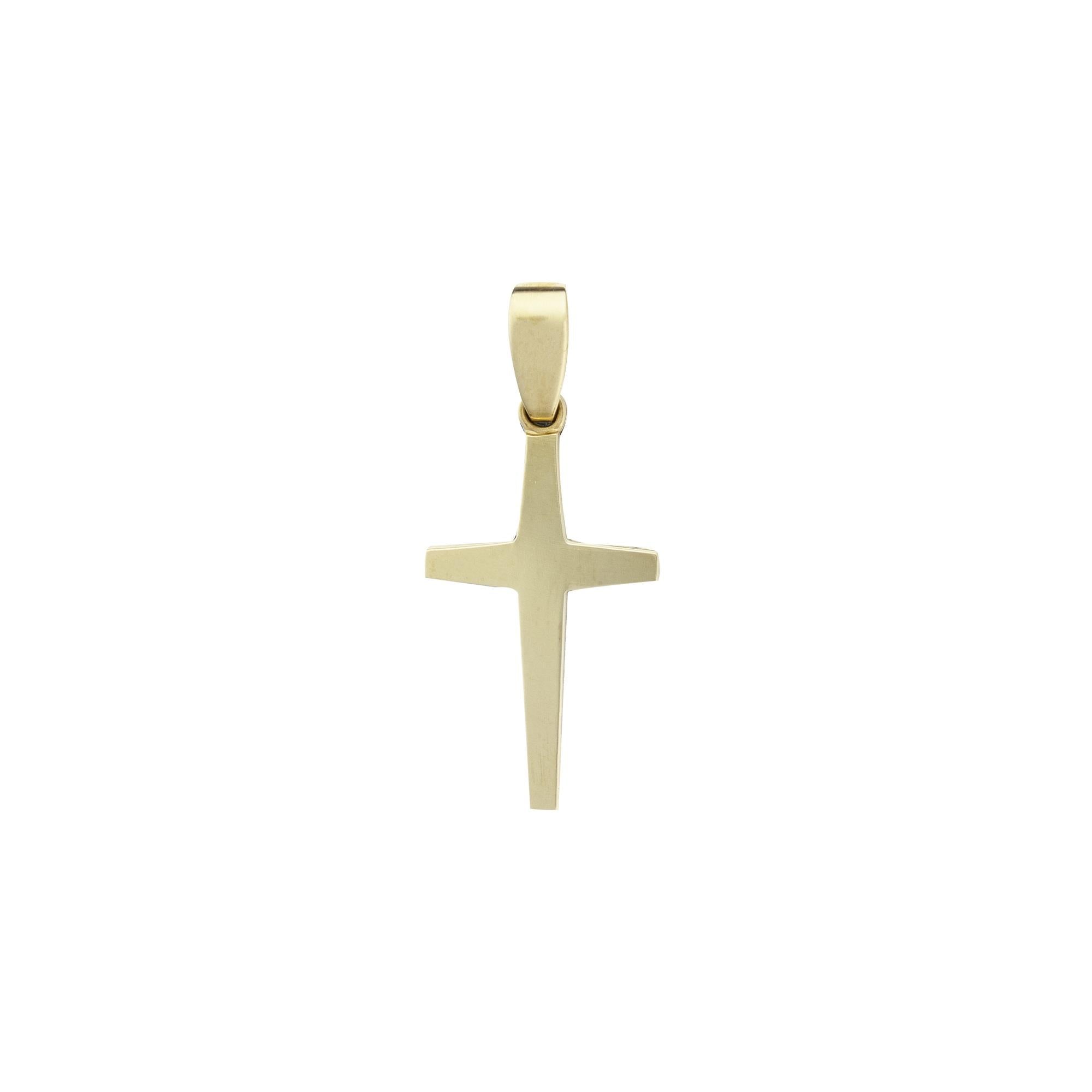 9ct Yellow Gold Plain Shaped Cross