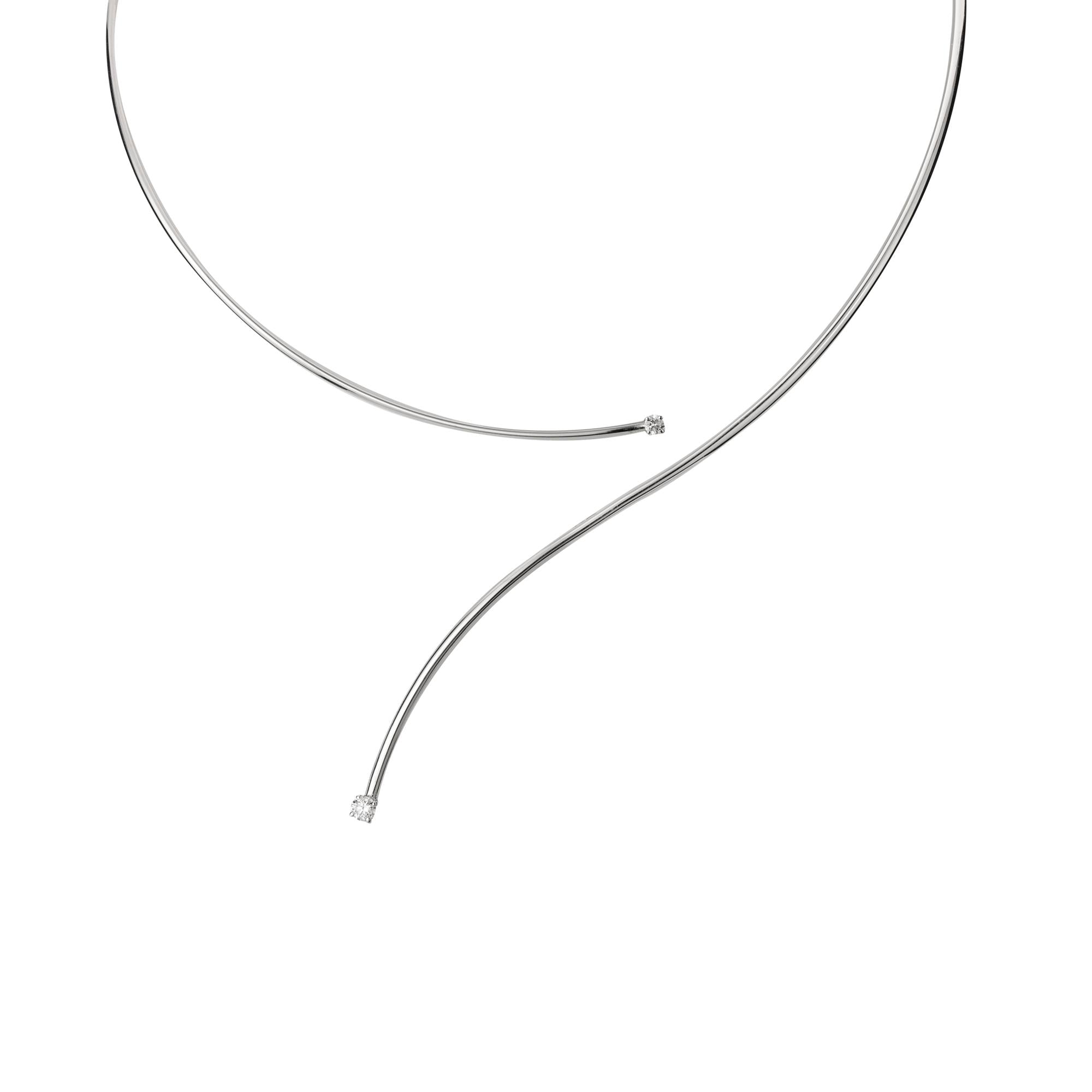 18ct White Gold Diamond Torque Collar