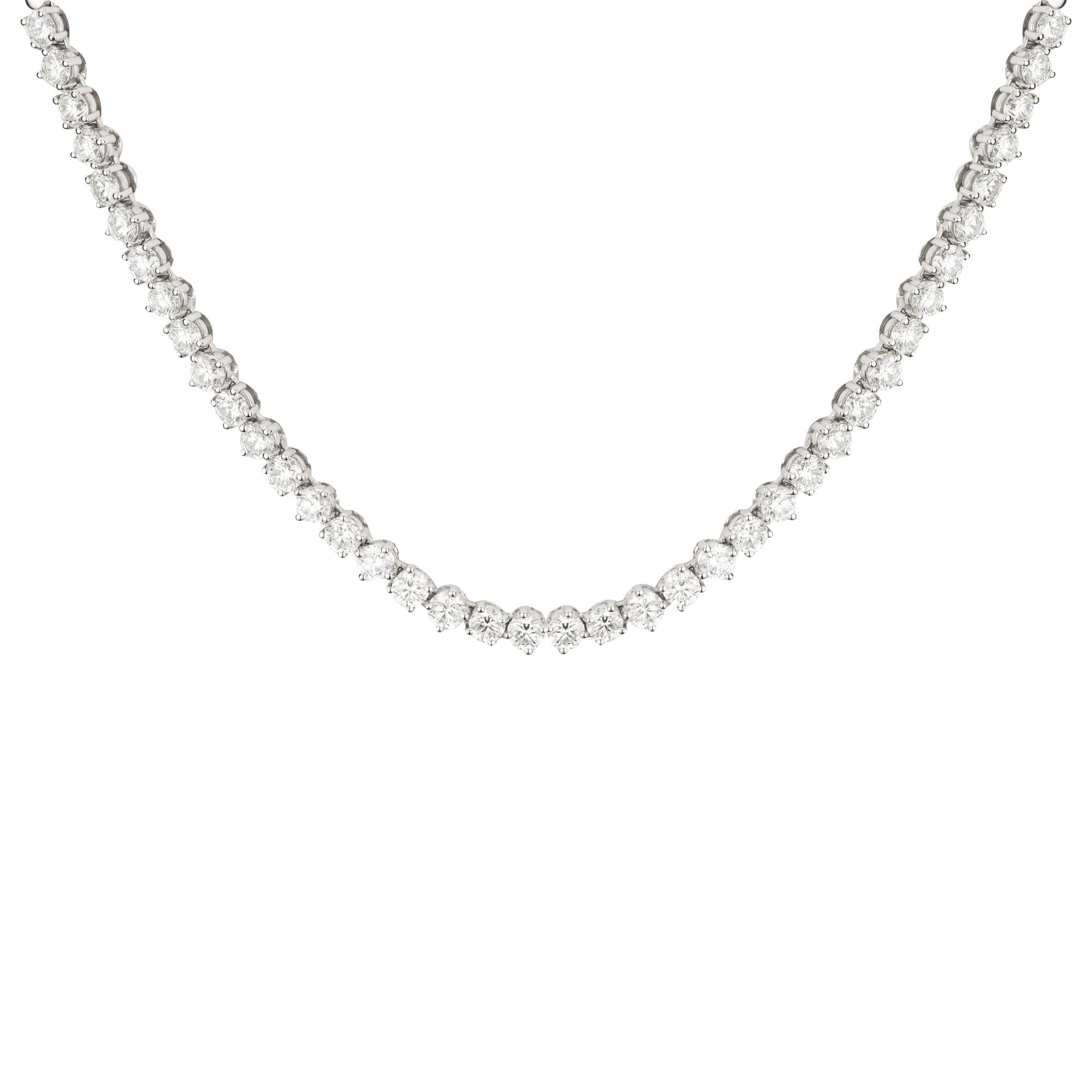 18ct White Gold Round Cut Diamond Collarette, 9.62ct