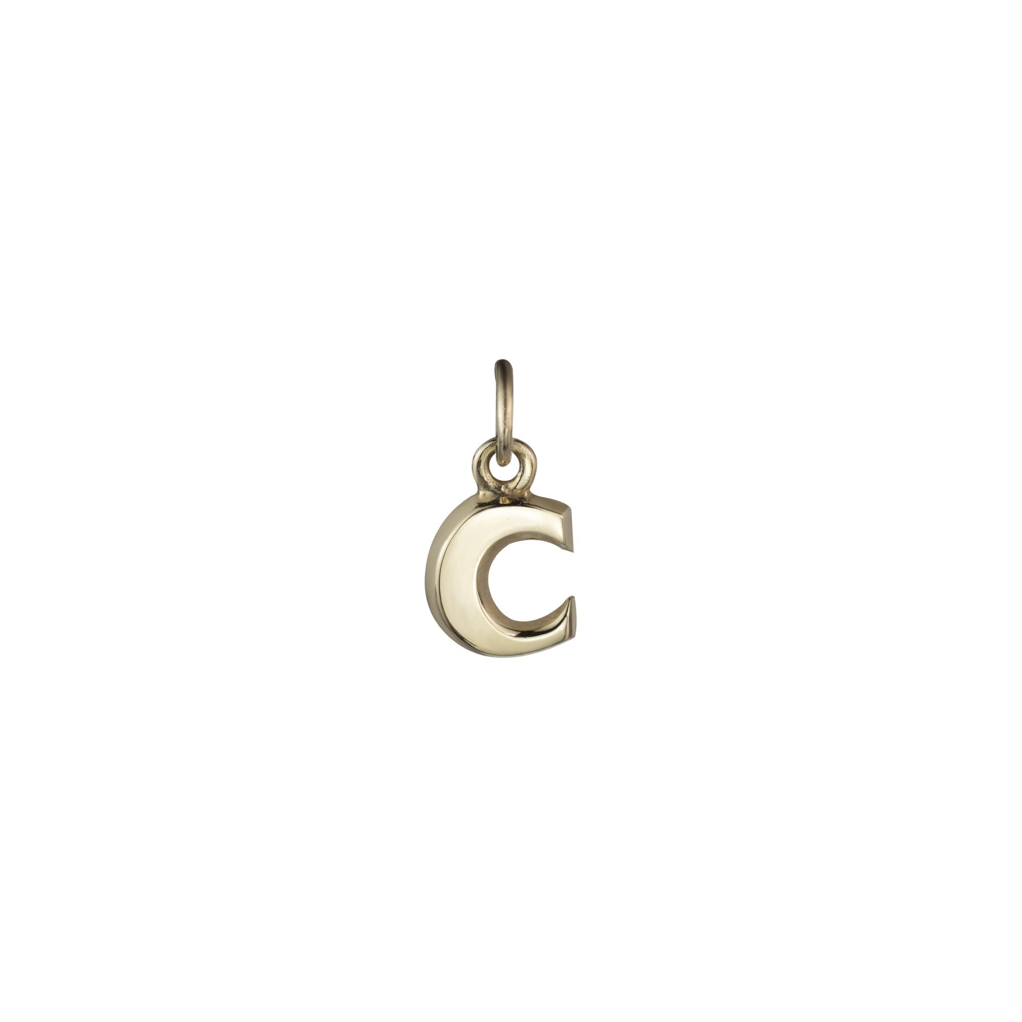 9ct Yellow Gold Block "C" Initial