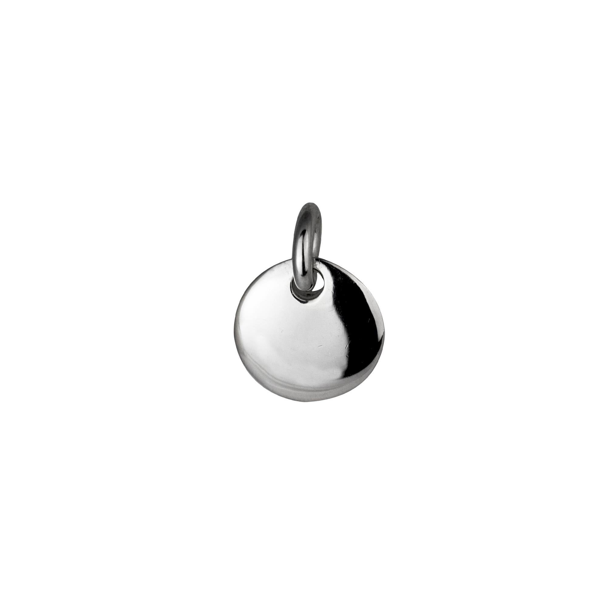 18ct White Gold Disc Charm