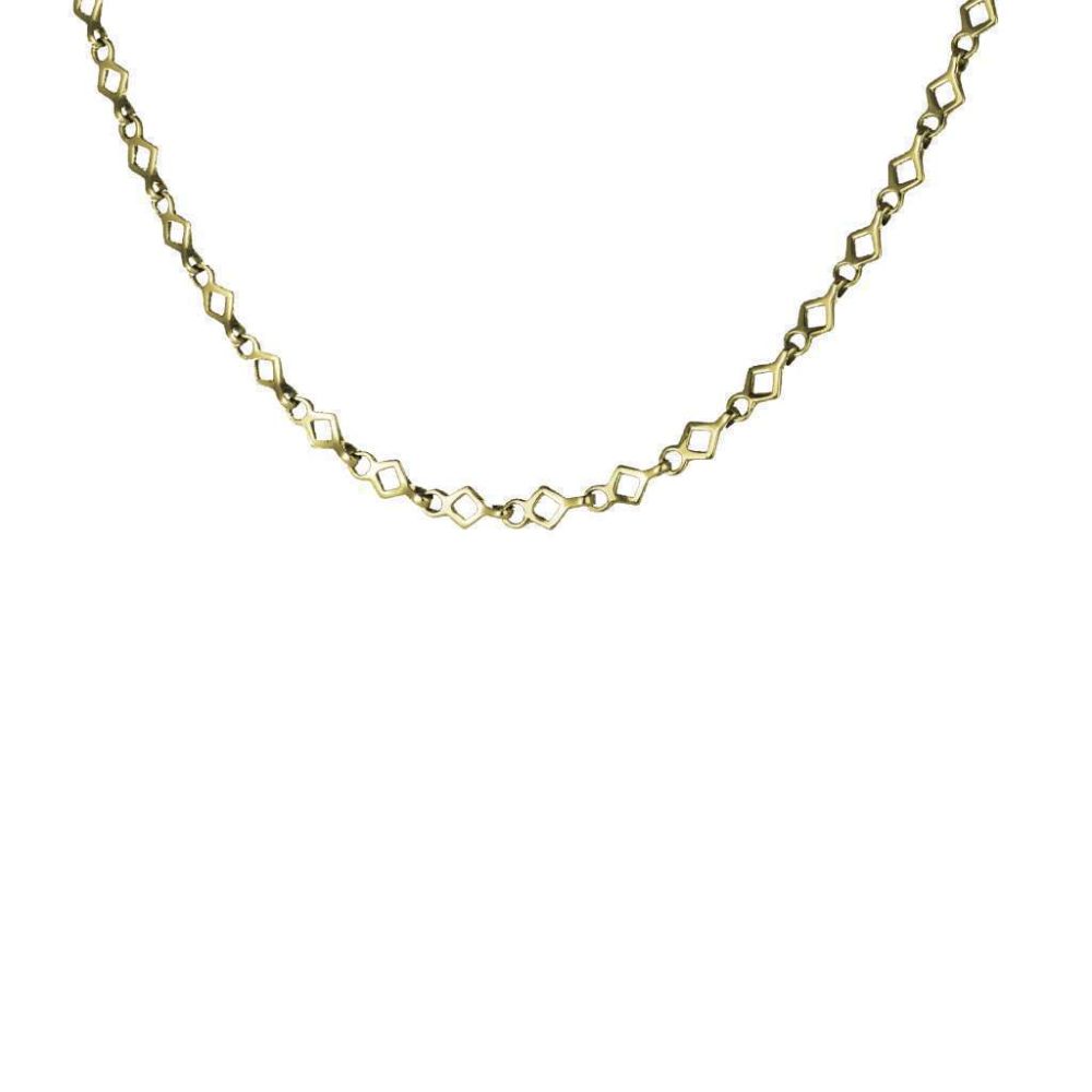 9ct Yellow Gold Triangle & Circle Patterned Chain