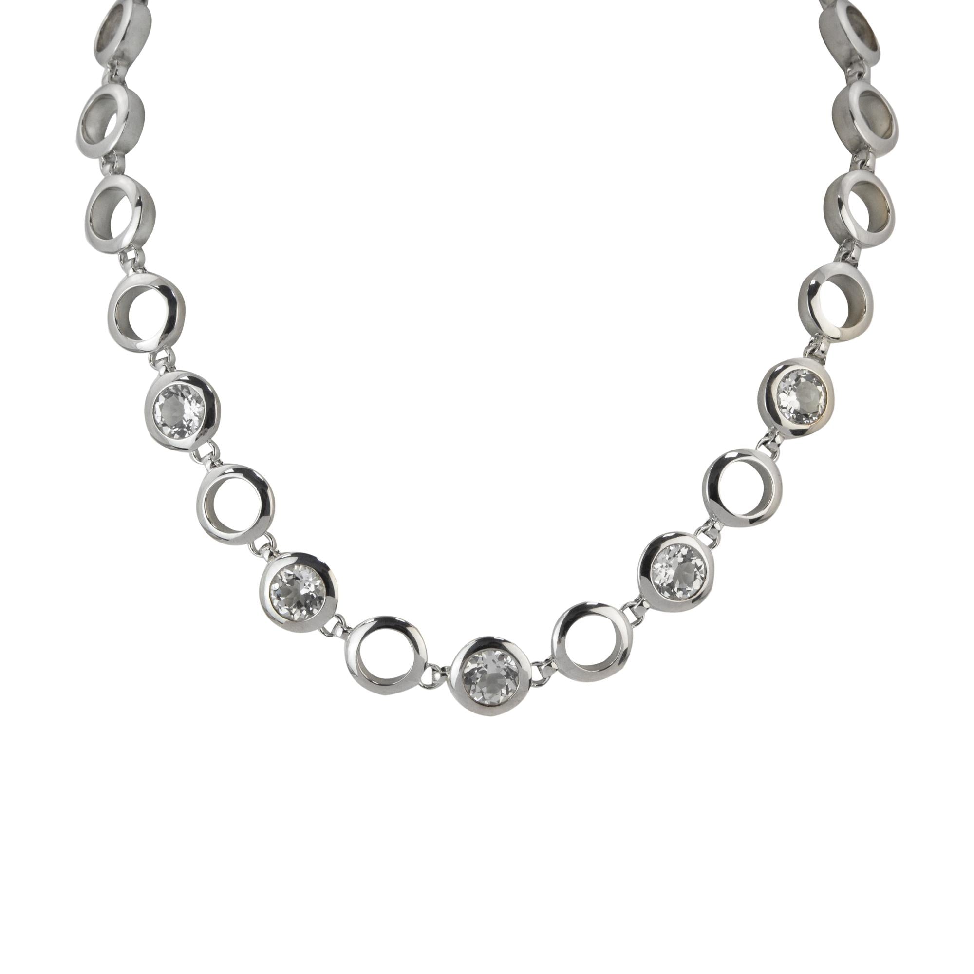 Sterling Silver Heavy Weight Topaz Collarette