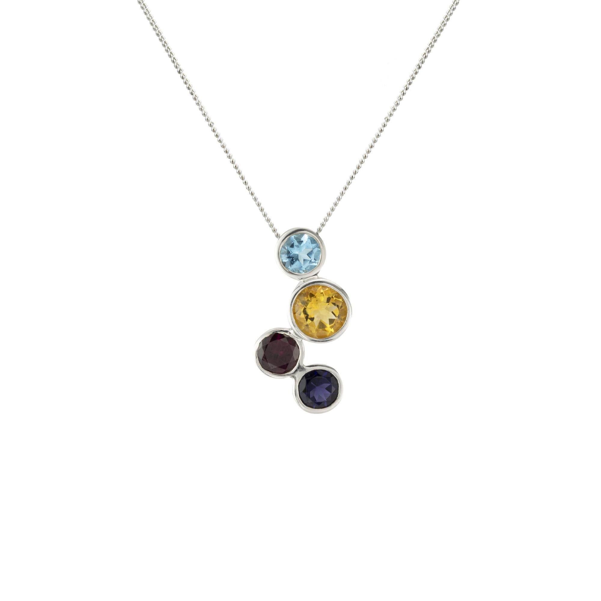 Sterling Silver Multi Stone Pendant