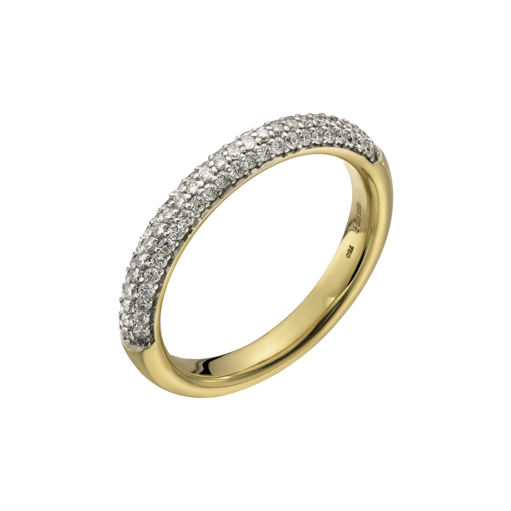 18ct Yellow Gold Round Cut Diamond Eternity Ring, 0.54ct