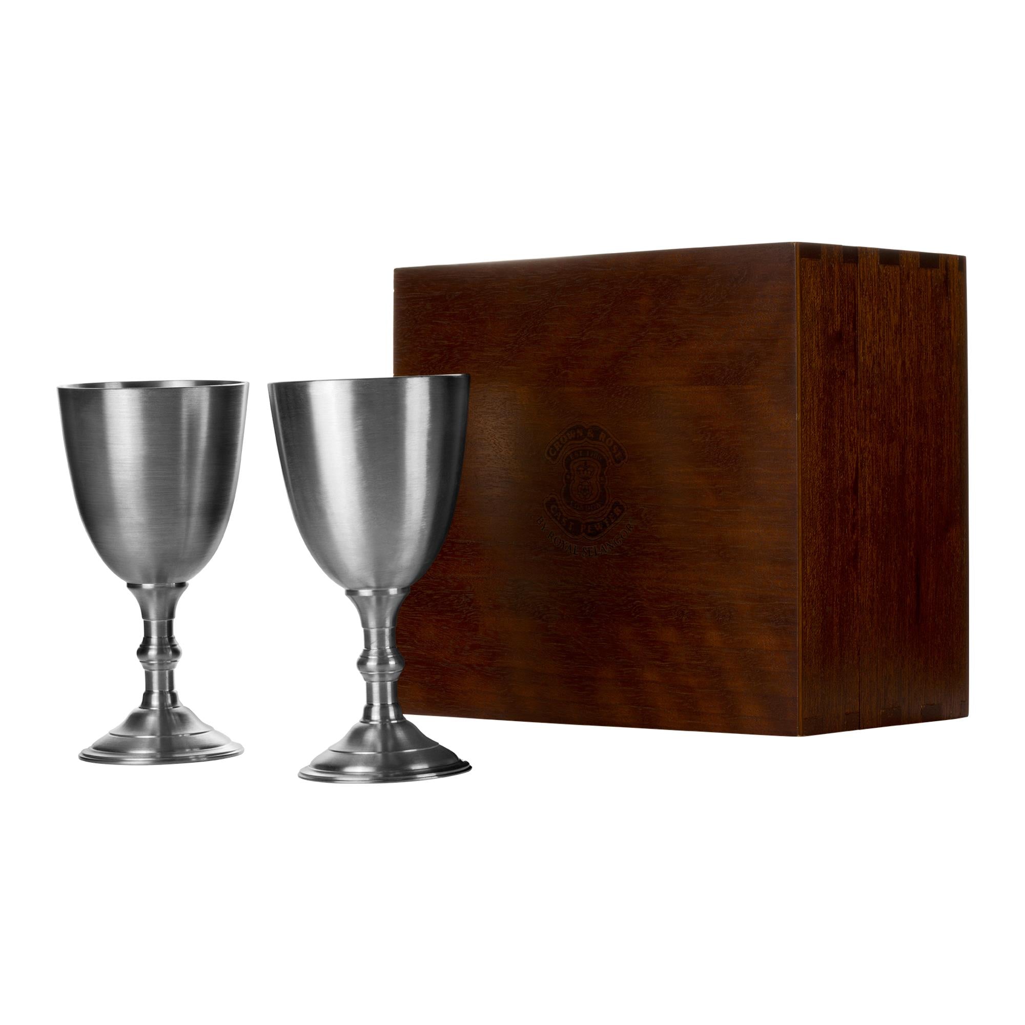 Pair Of Pewter Scottish Wine Goblets