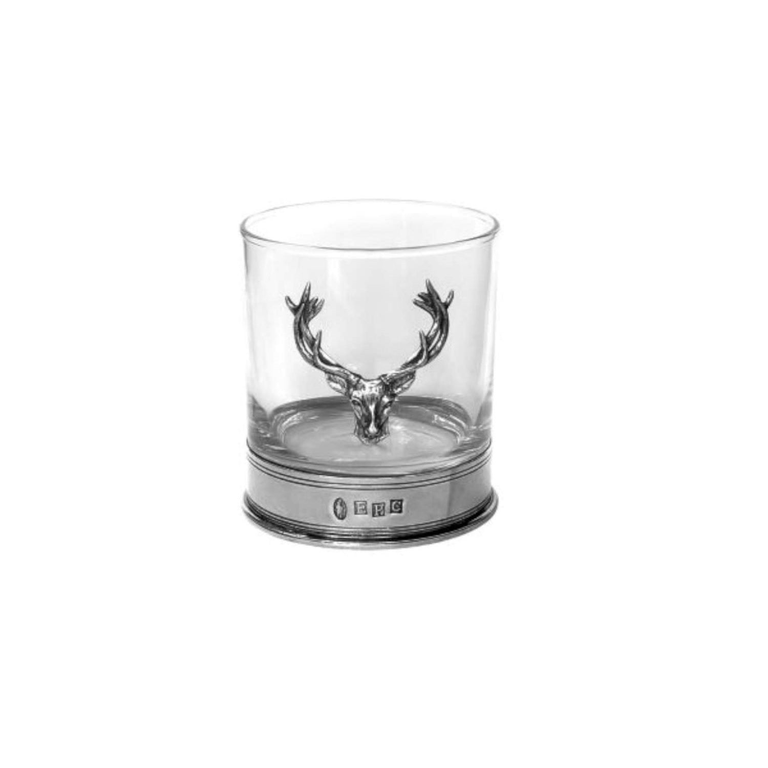 Pewter & Glass Single Stag Glass