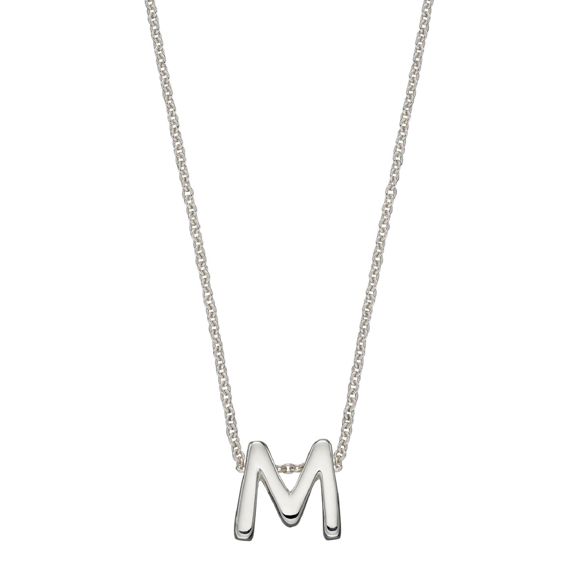 Silver Initial M Pendant