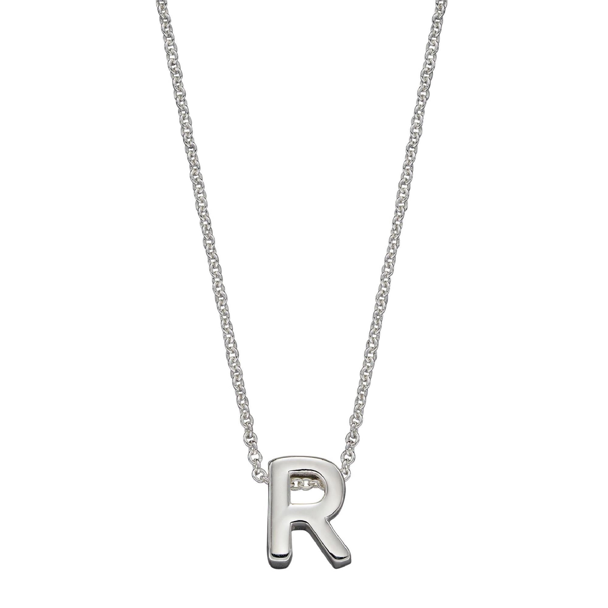 Sterling Silver Initial R Necklace