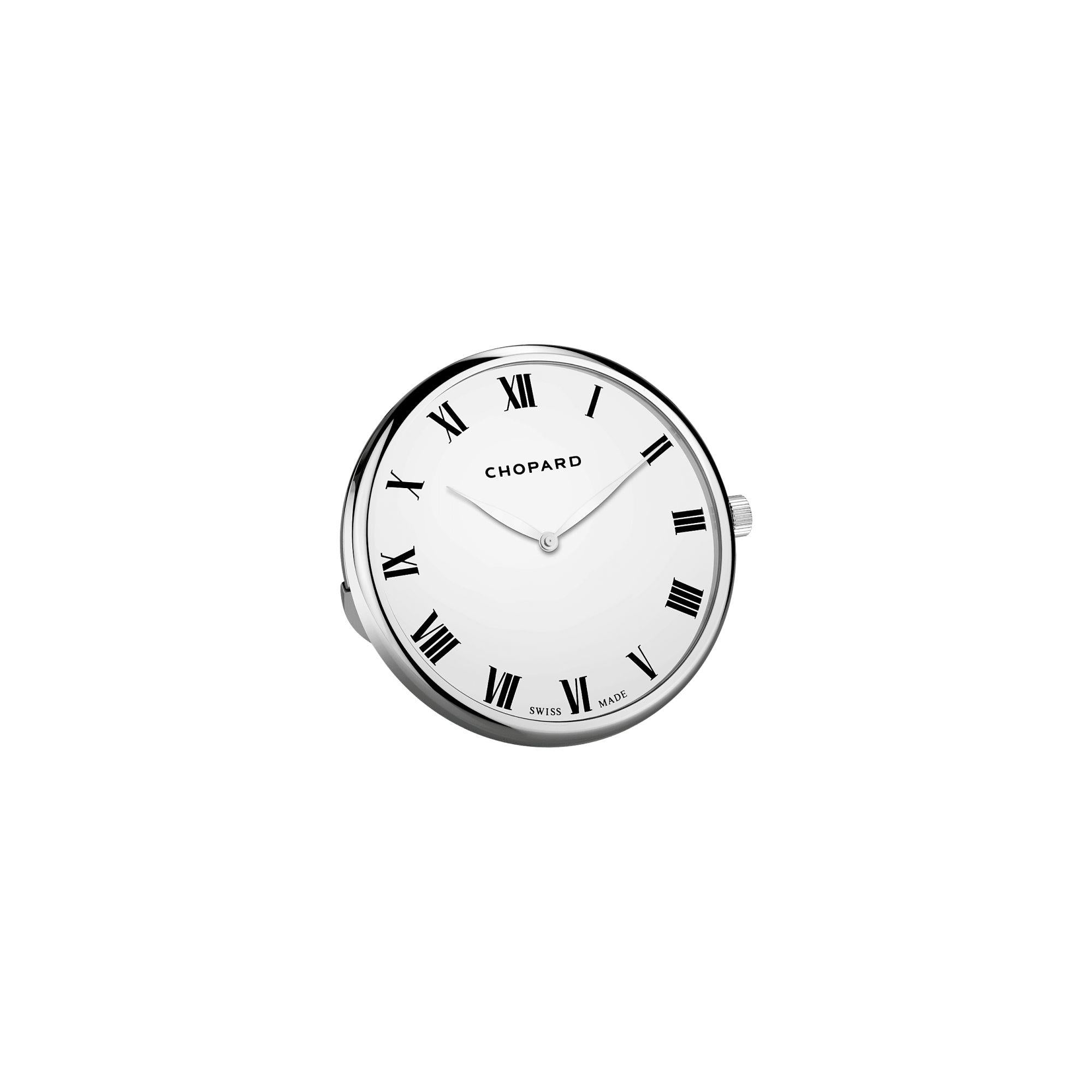 Classic Table Clock Stainless Steel White Dial