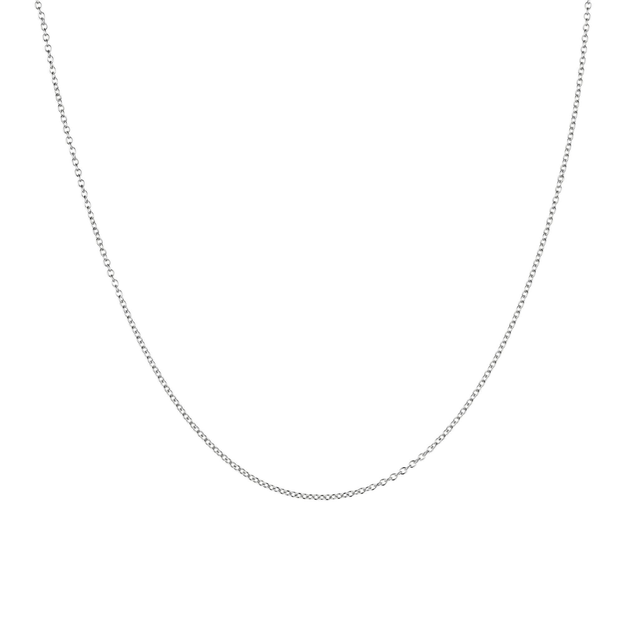18ct White Gold Trace Chain 18''