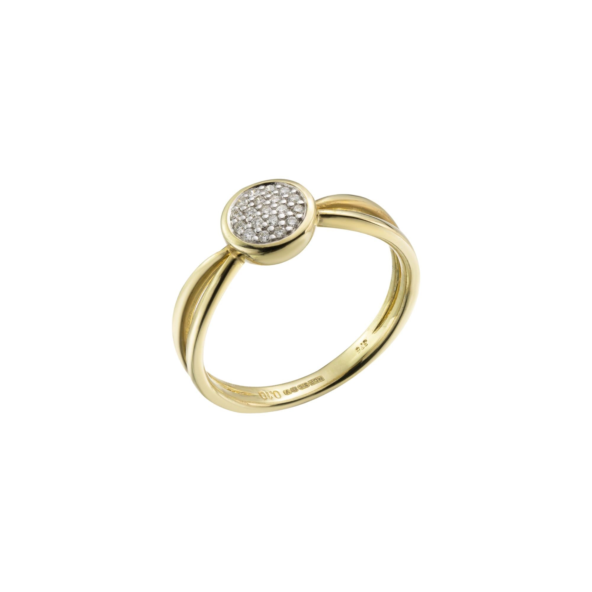 9ct Yellow Gold Diamond Circle Dress Ring