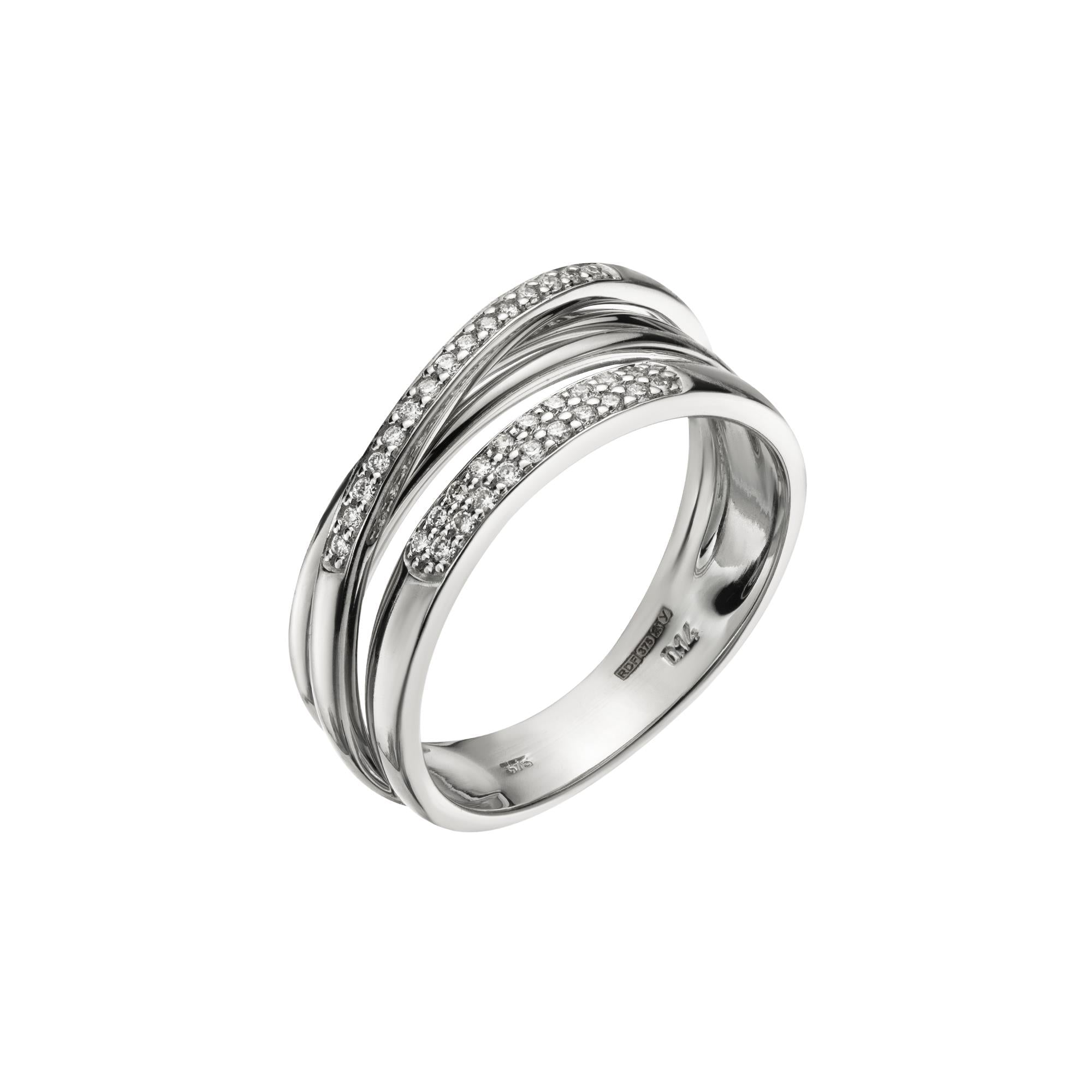 9ct White Gold Diamond Dress Ring