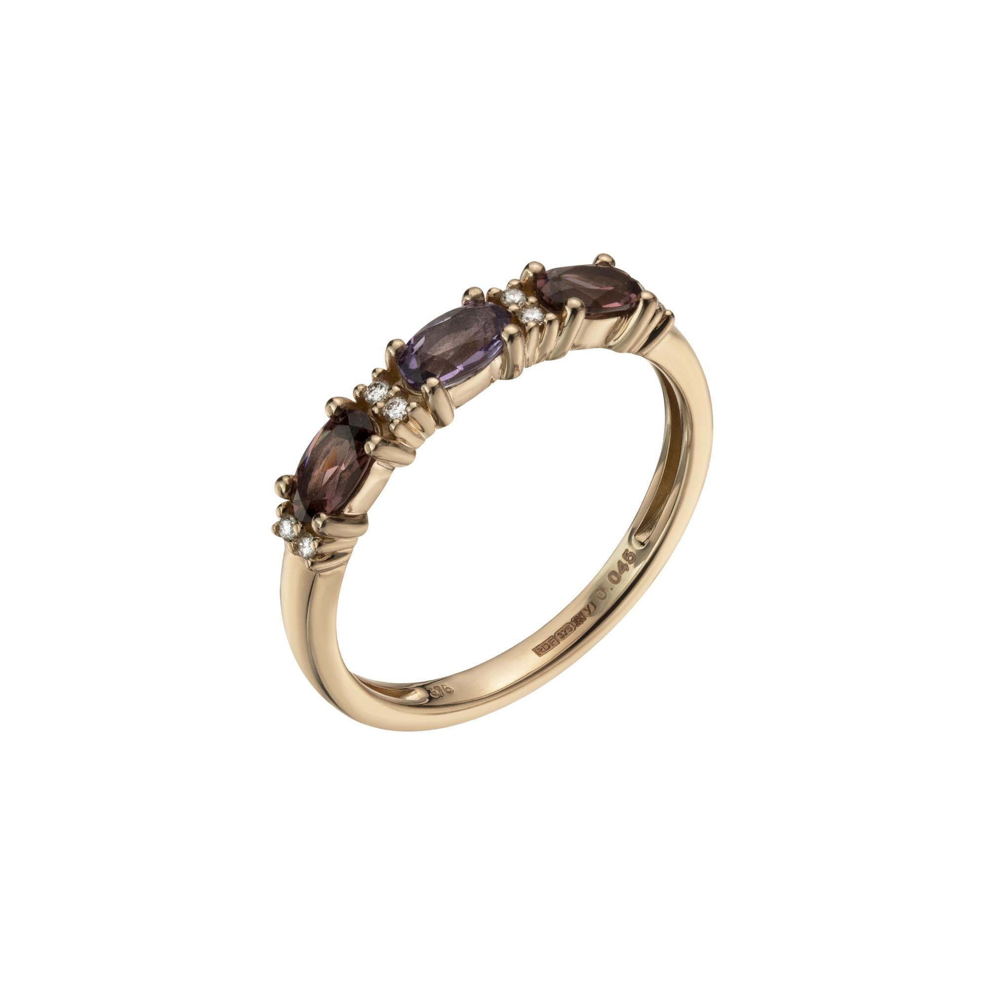 9ct Rose Gold Multi Stone Dress Ring