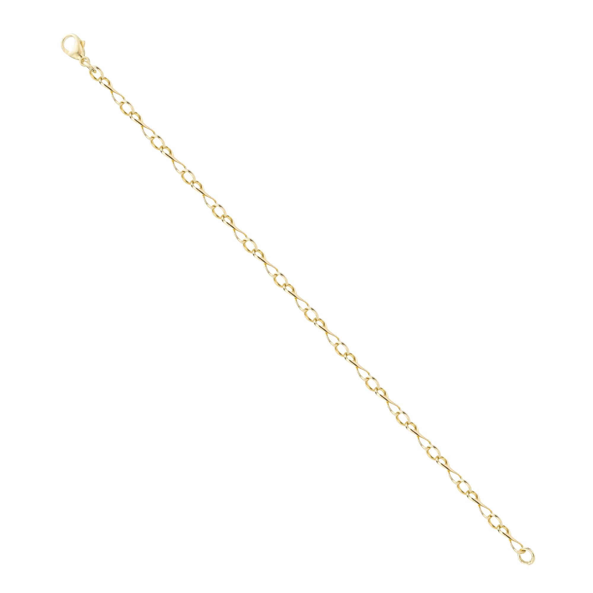 9ct Yellow Gold Figure Of Eight & Circle Chain Bracelet