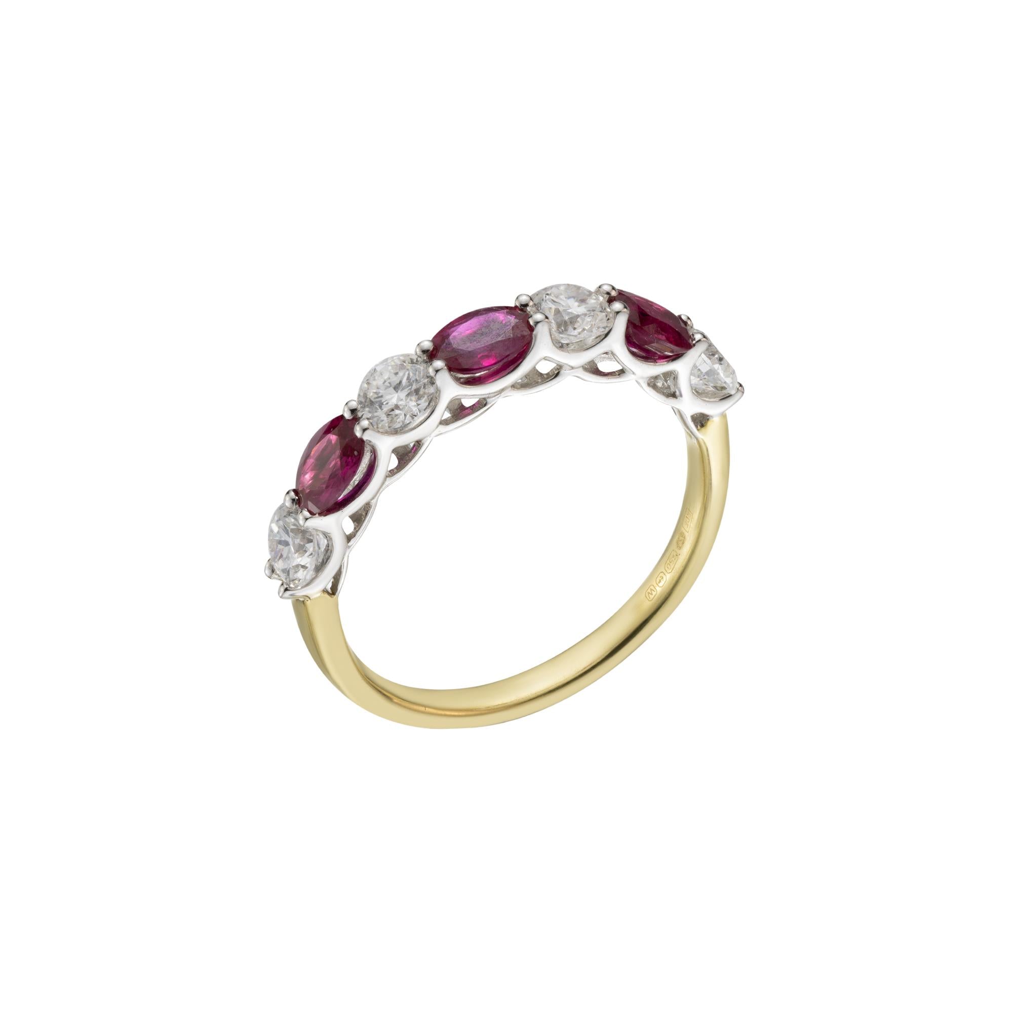 18ct Yellow & White Gold Ruby & Diamond Eternity Ring