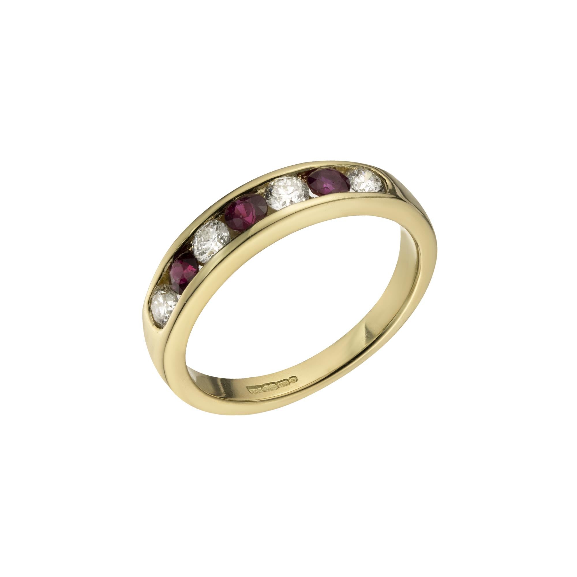 18ct Yellow Gold Ruby & Diamond Eternity Ring