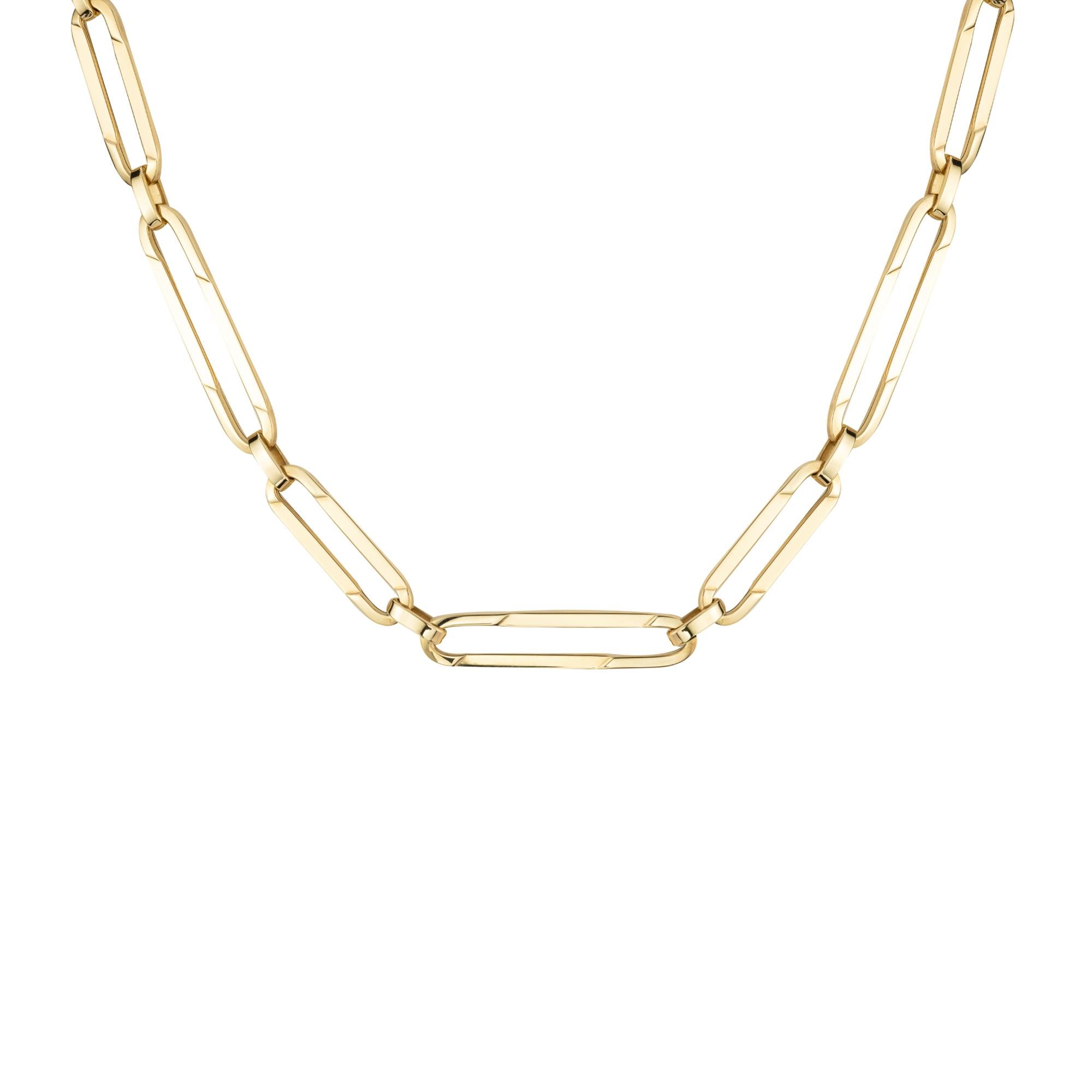 9ct Yellow Gold Paper Chain Link Necklace