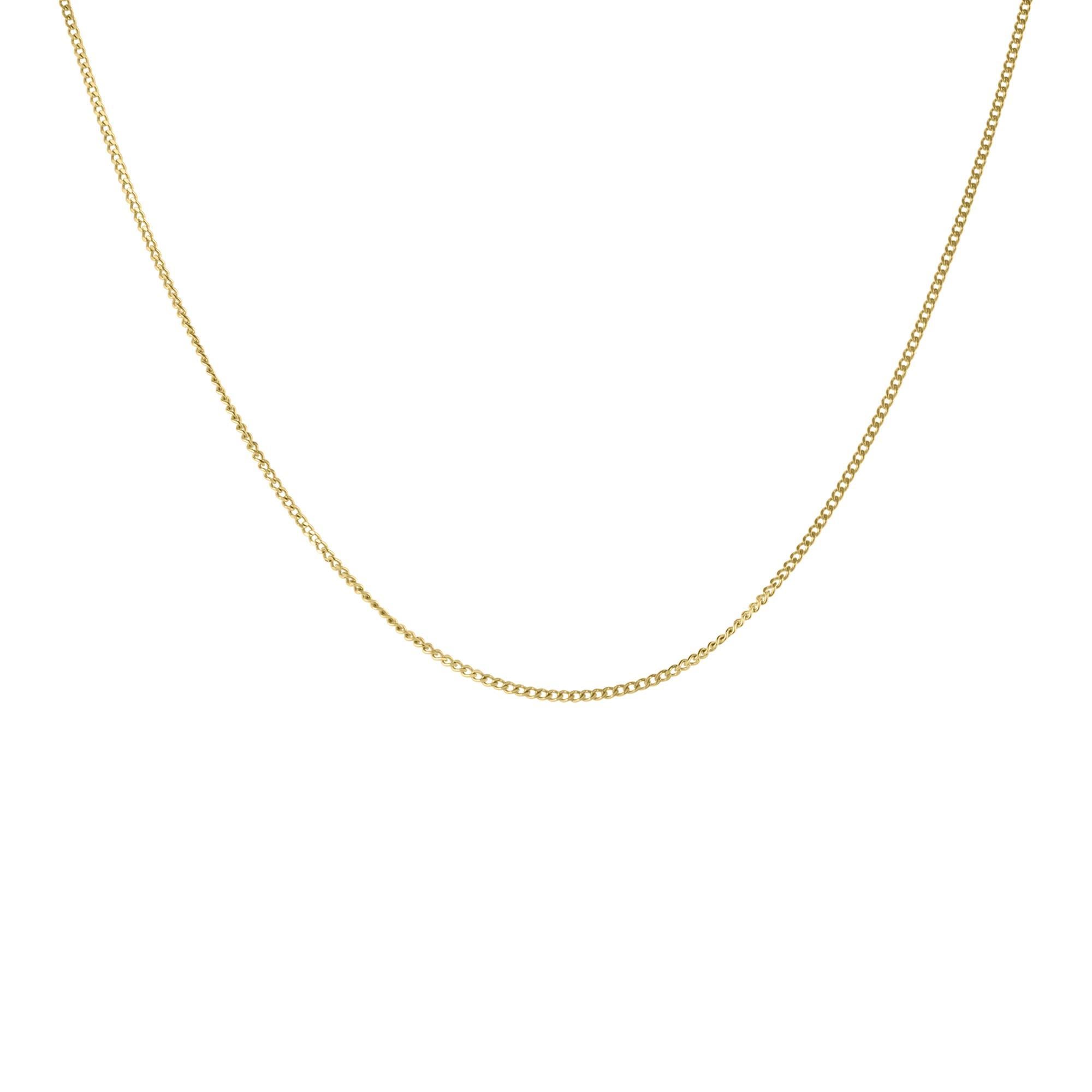 9ct Yellow Gold 18" Filed Curb Link Chain