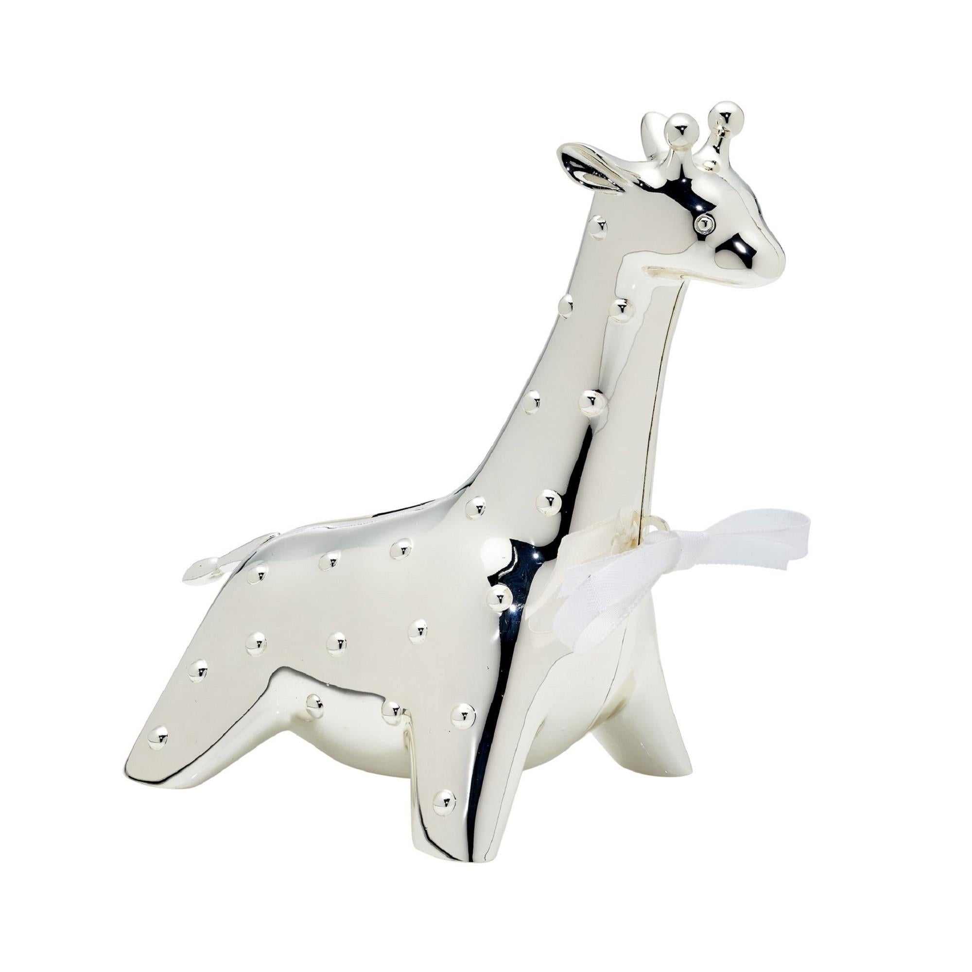 Silver Plated Giraffe Money Box
