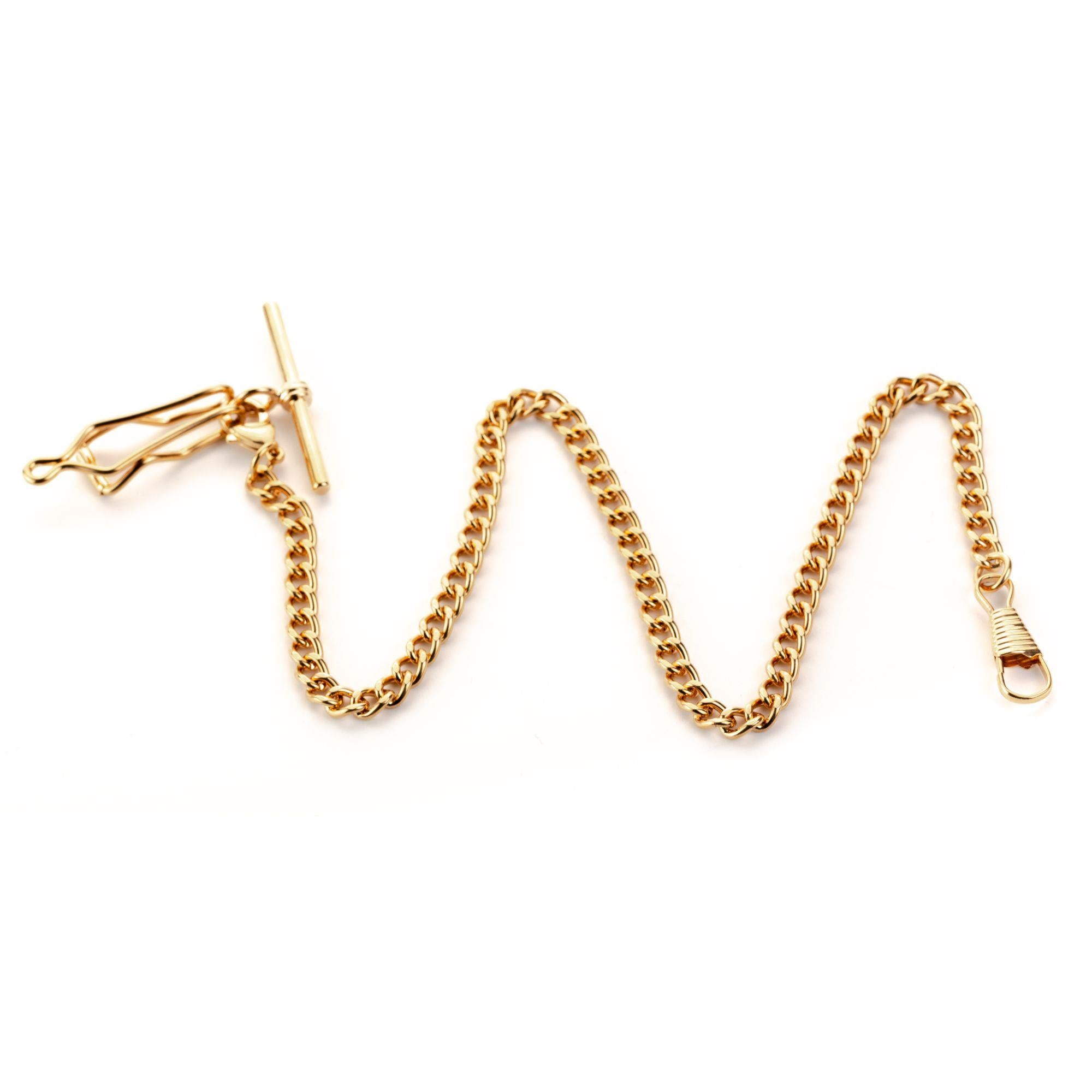 Rose Gold Plated Single Albert Pocket Watch Chain
