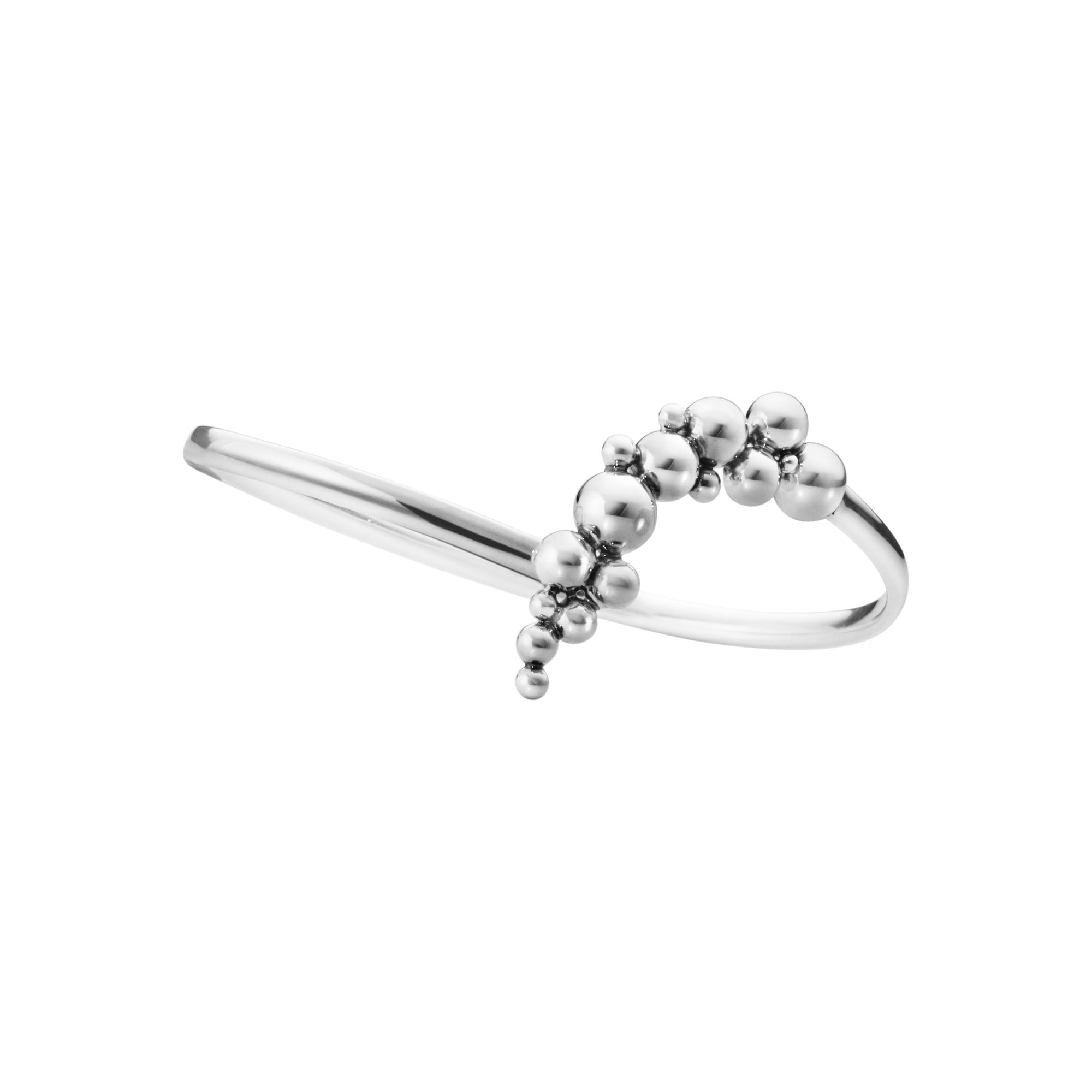 Moonlight Grapes Sterling Silver Slim Bangle - Medium