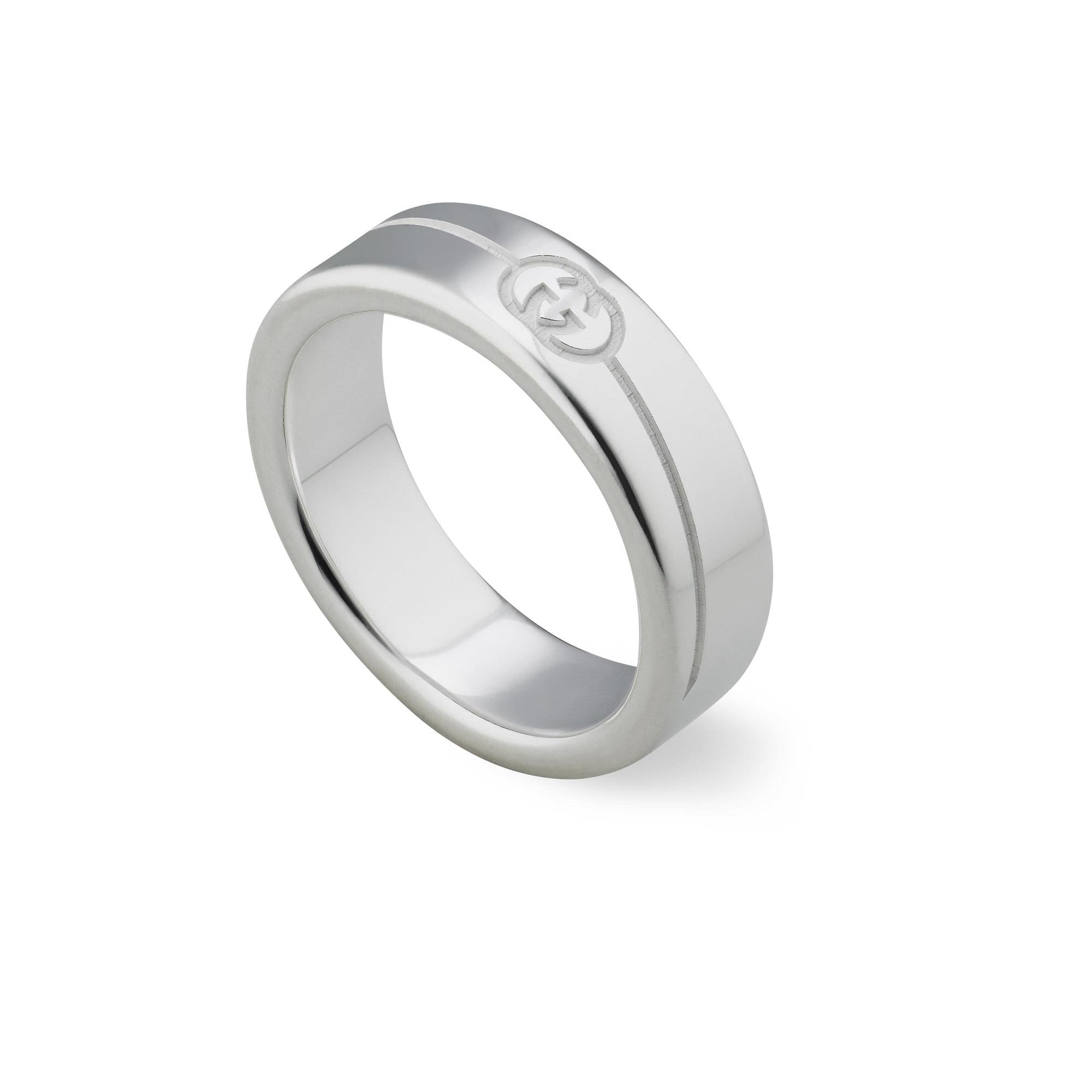 Gucci Tag Silver 6mm Ring - Size 14