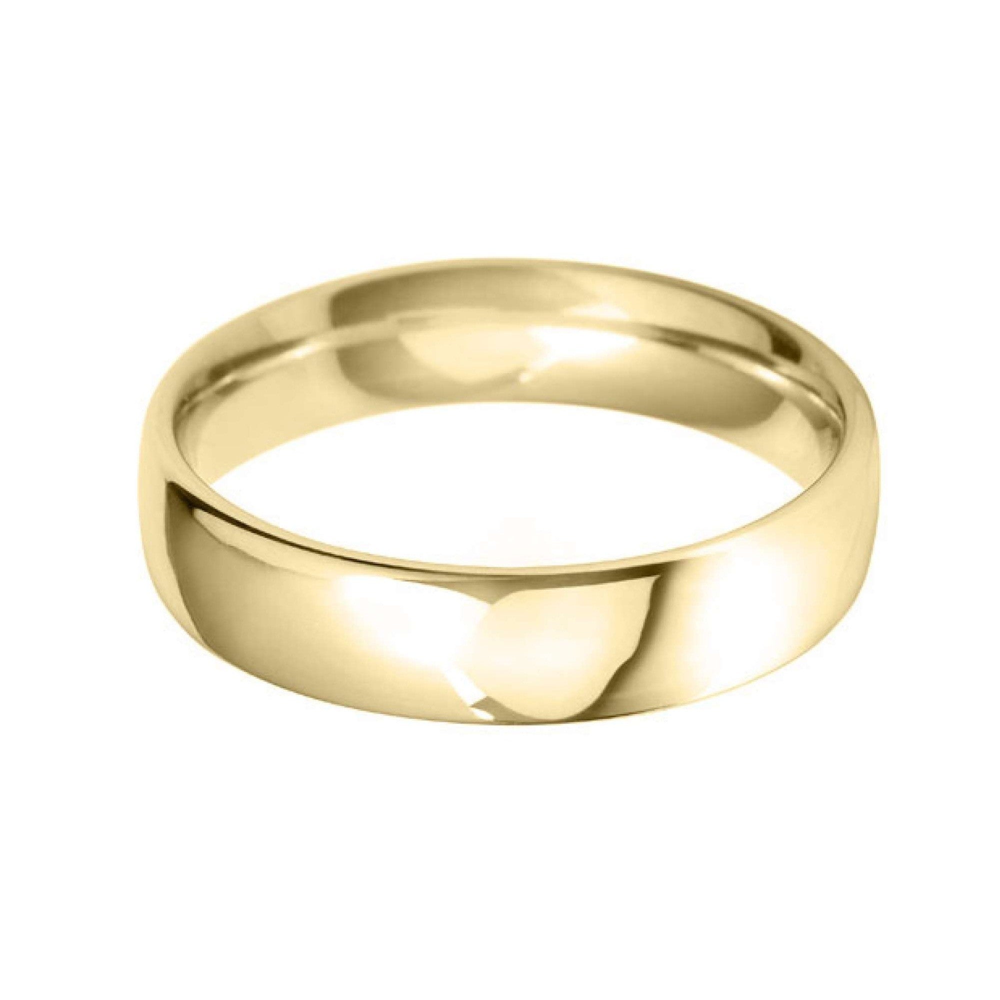 9ct Yellow Gold 5mm Super Light Court Wedding Band