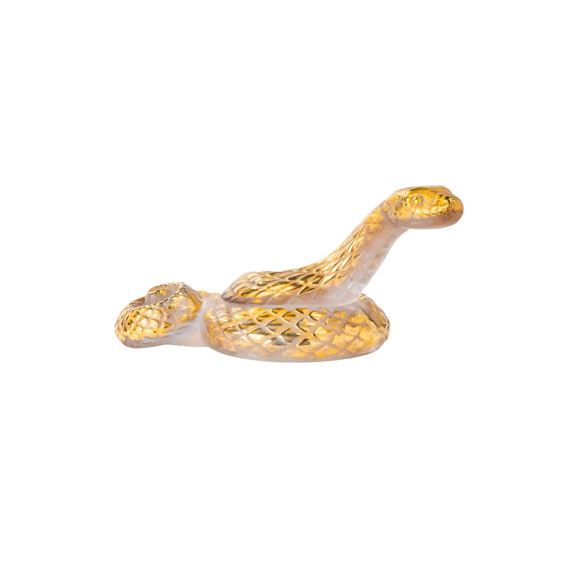 Gold Snake Head Up Sculpture