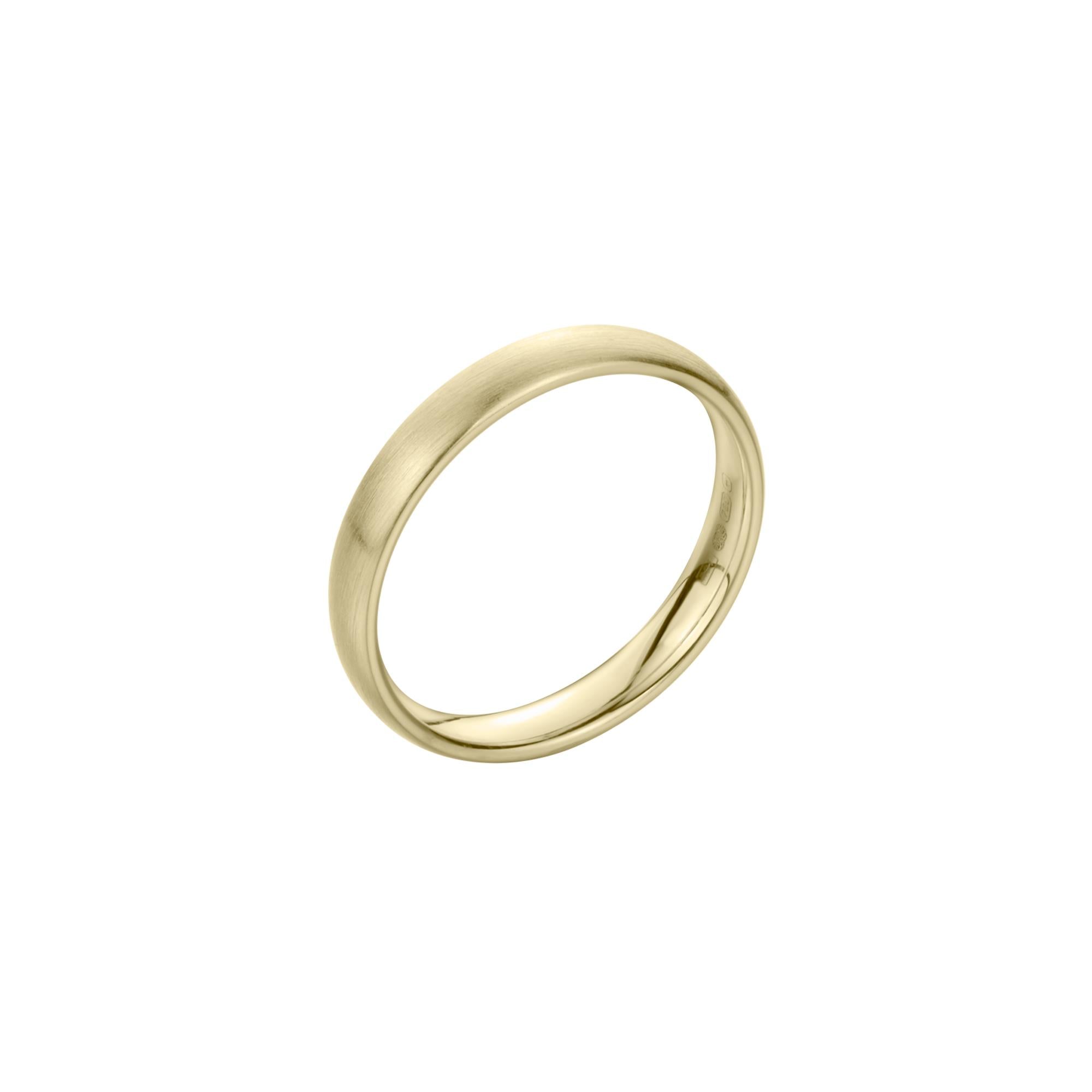 18ct Yellow Gold Satin Light Court Wedding Ring