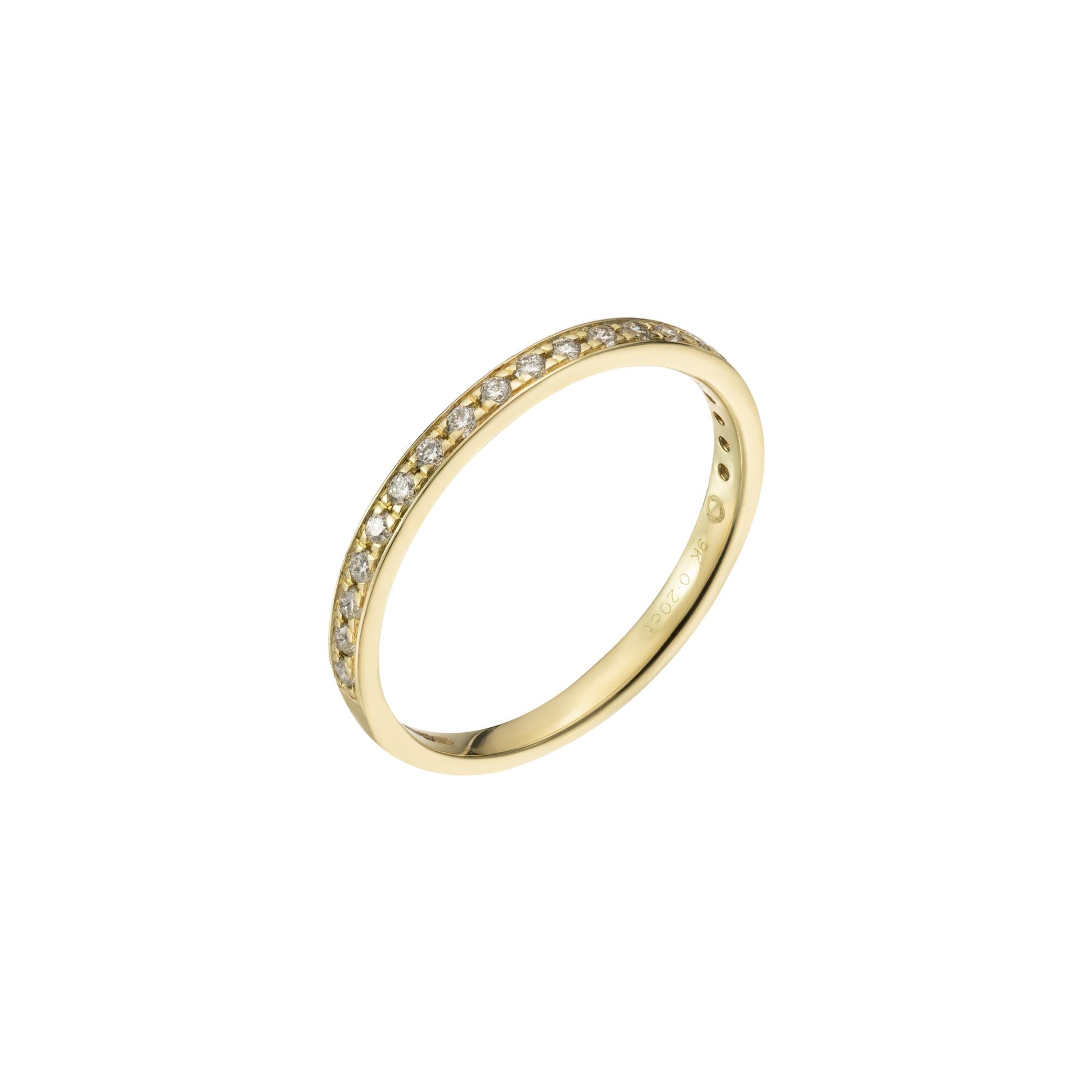 9ct Yellow Gold Round Cut Diamond Eternity Ring