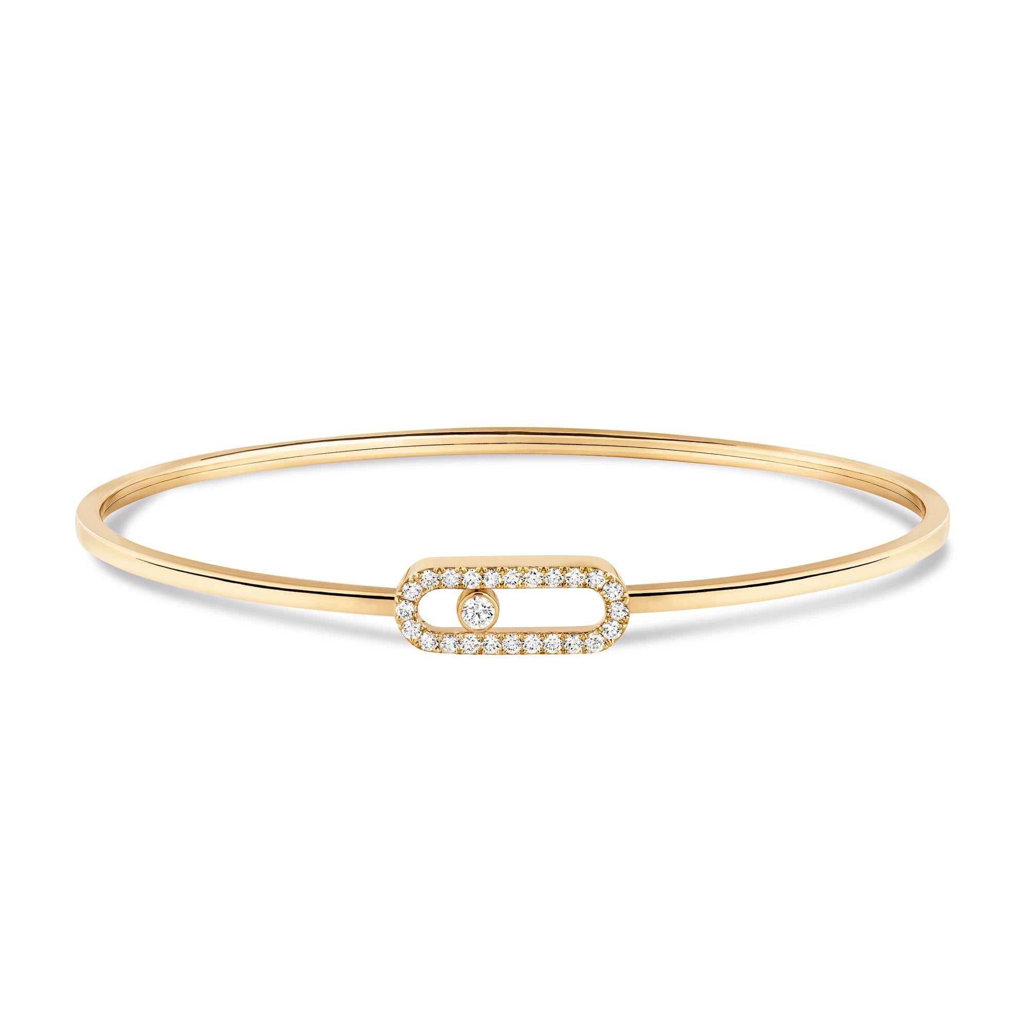 Move Uno Pavé 18ct Yellow Gold Diamond Bangle