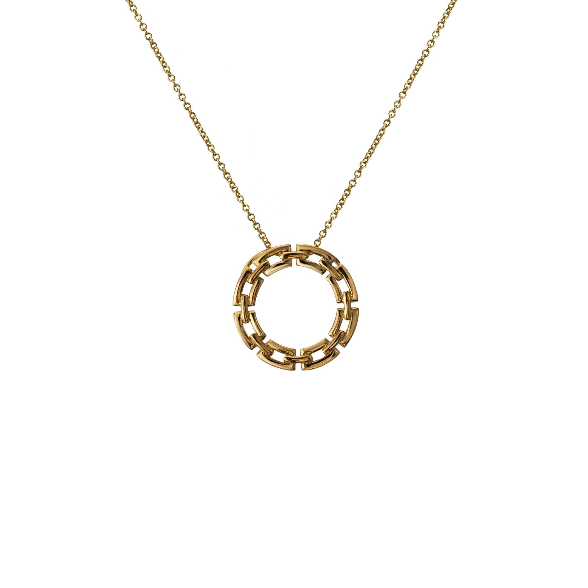 9ct Yellow Gold Chain Link Circle Pendant