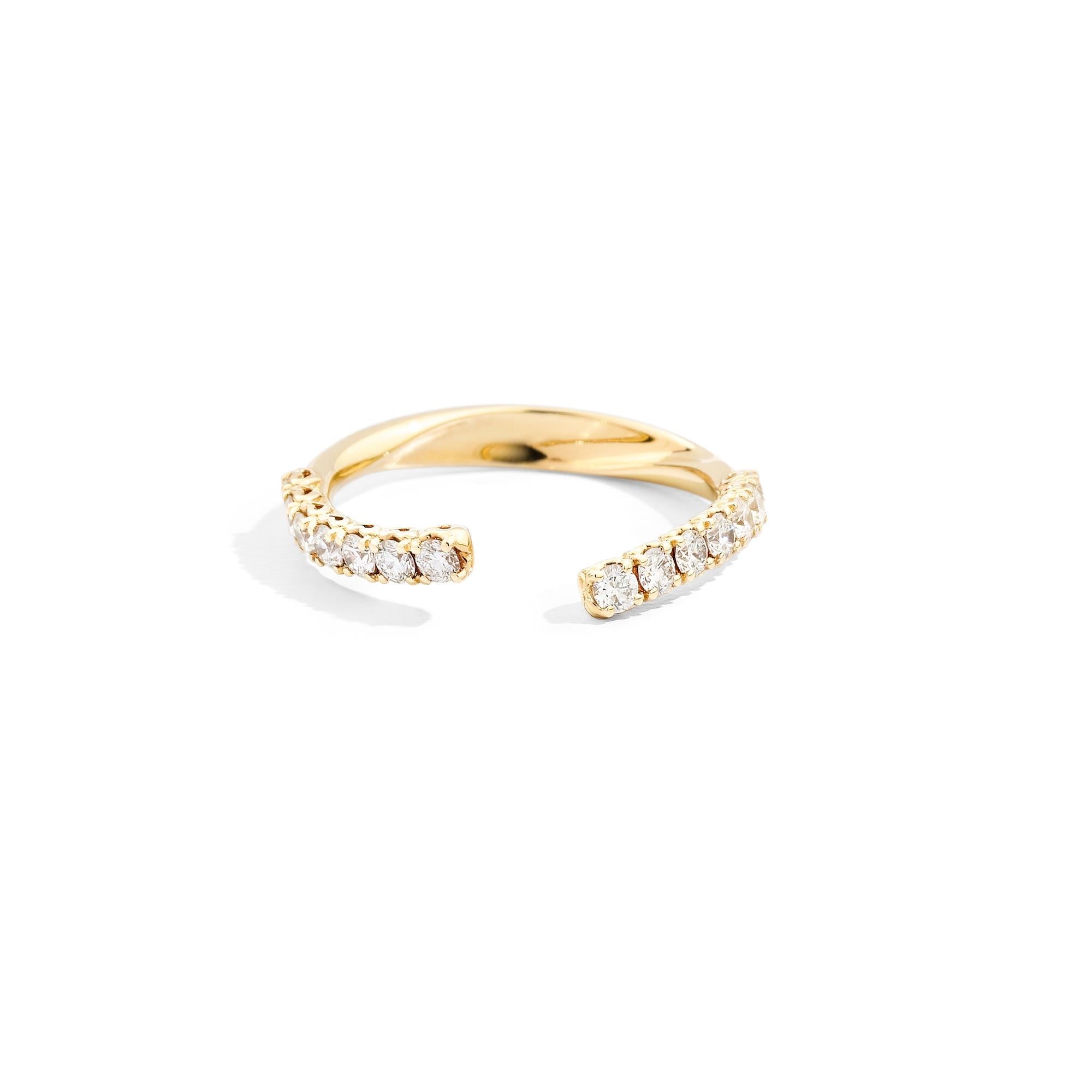 Anniversary More 18ct Yellow Gold Diamond Torque Ring