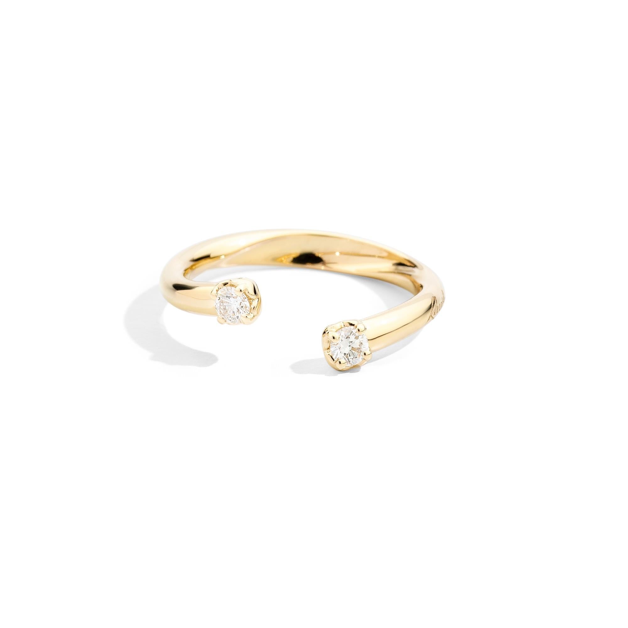 Anniversary More 18ct Yellow Gold Diamond End Torque Ring