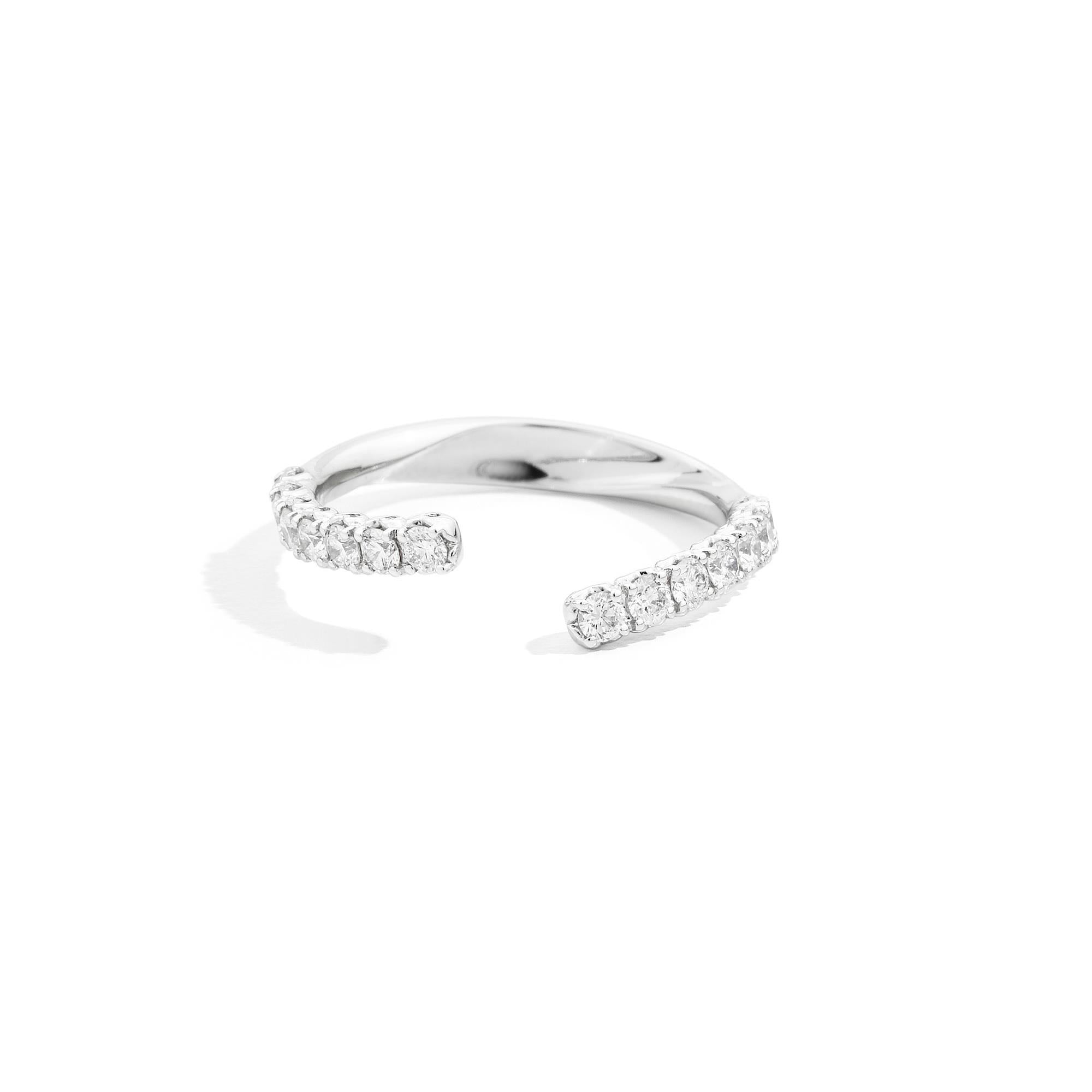 Anniversary More 18ct White Gold Diamond Torque Ring