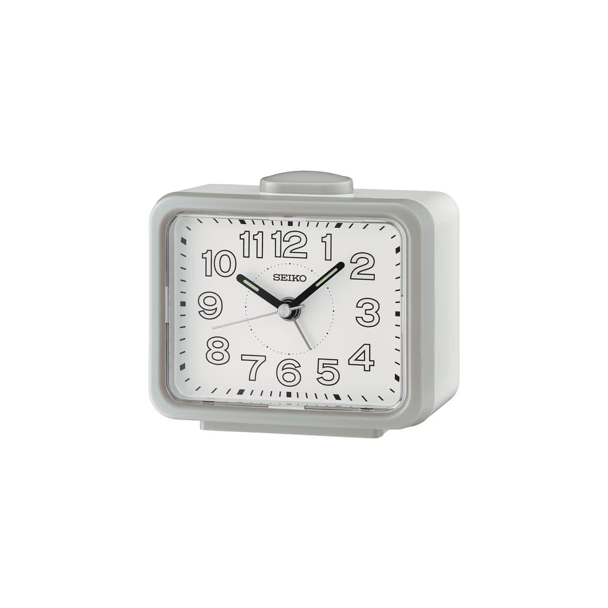 Retro Grey and White “Quiet Sweep” Alarm Clock