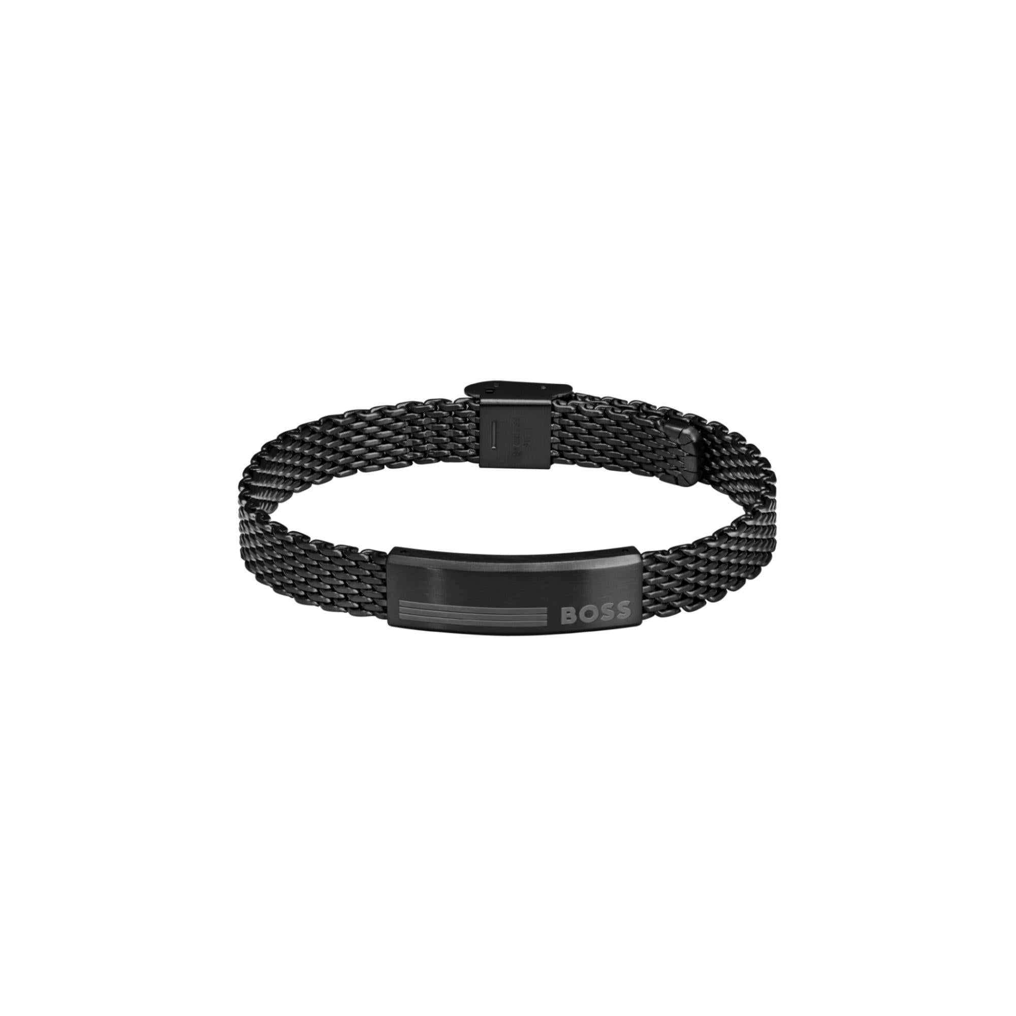Alen Black Stainless Steel Mesh Bracelet