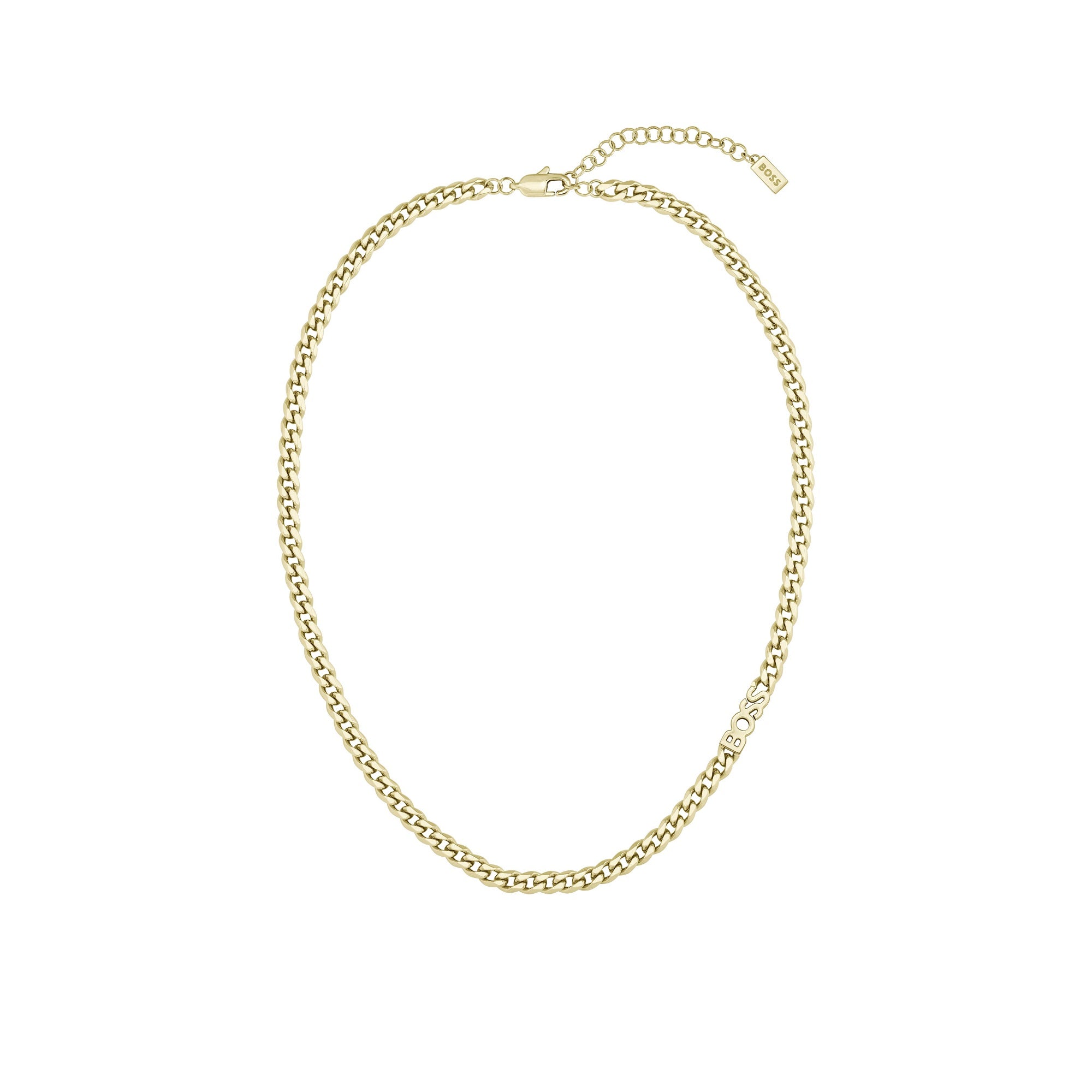 Kassy Yellow Gold Plated Logo Curb Chain