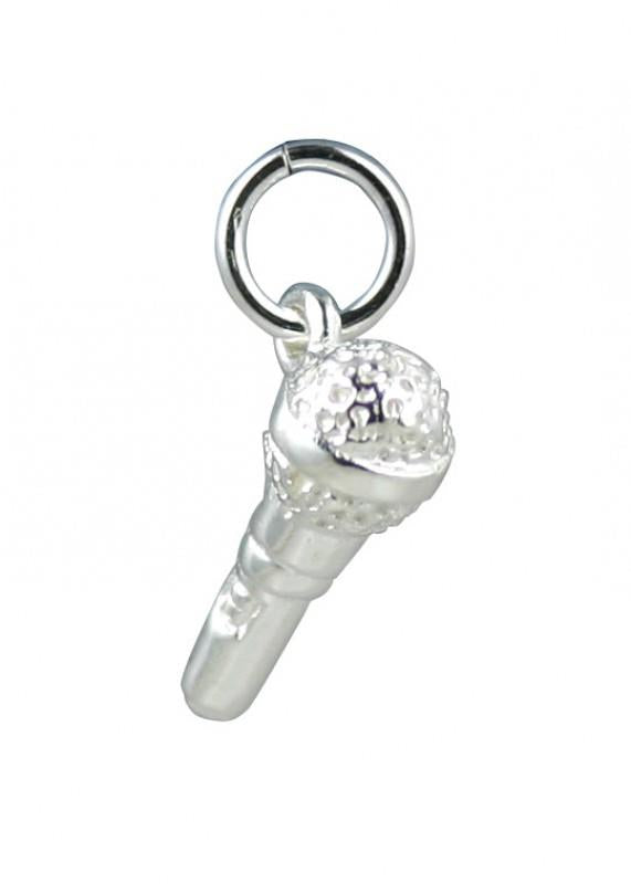 Silver Microphone Charm