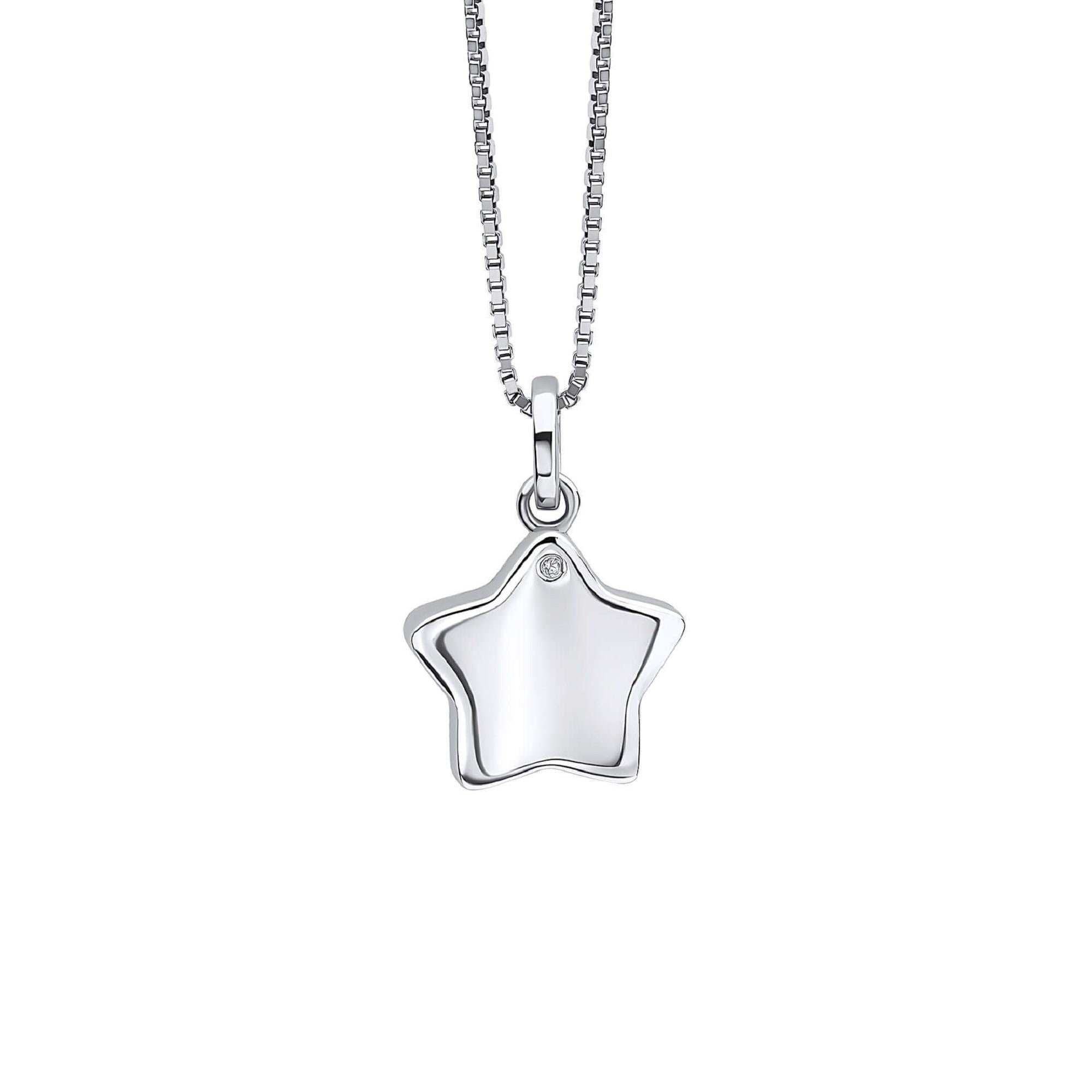 Children's Sterling Silver & Diamond Star Locket
