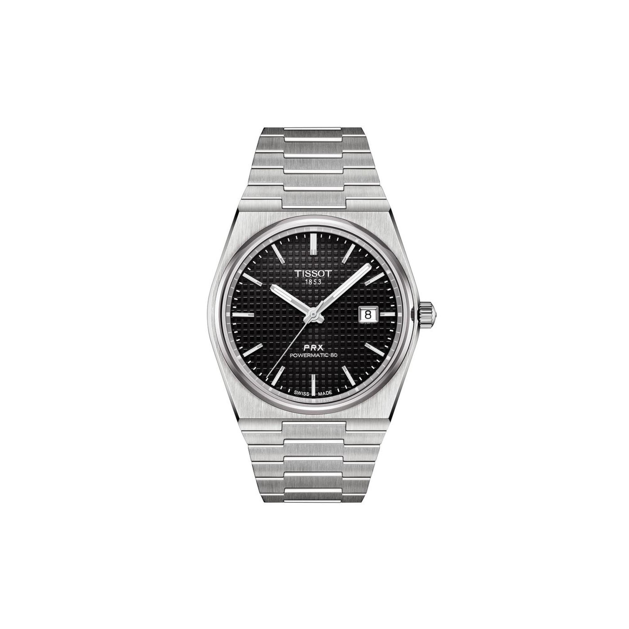 Tissot PRX Powermatic 80 Black Dial Steel Bracelet 40mm