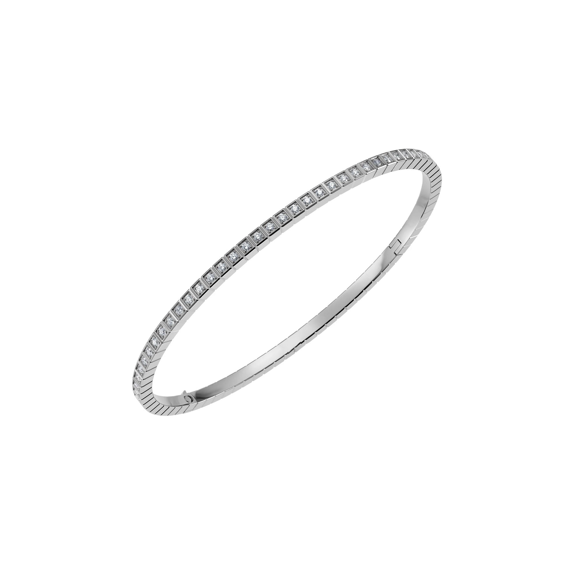 Ice Cube 18ct White Gold Diamond Bangle
