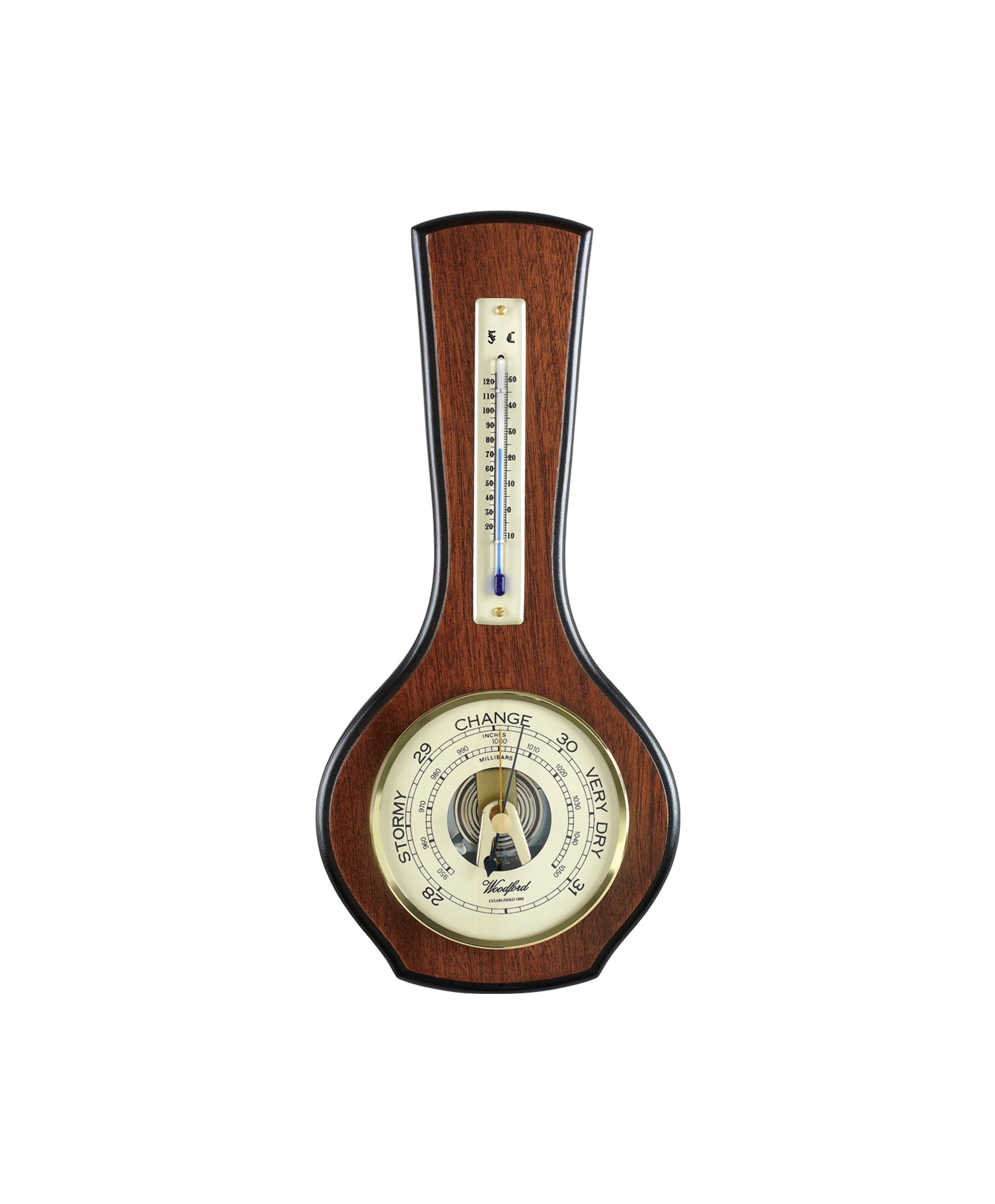 Veneered Barometer/Thermometer