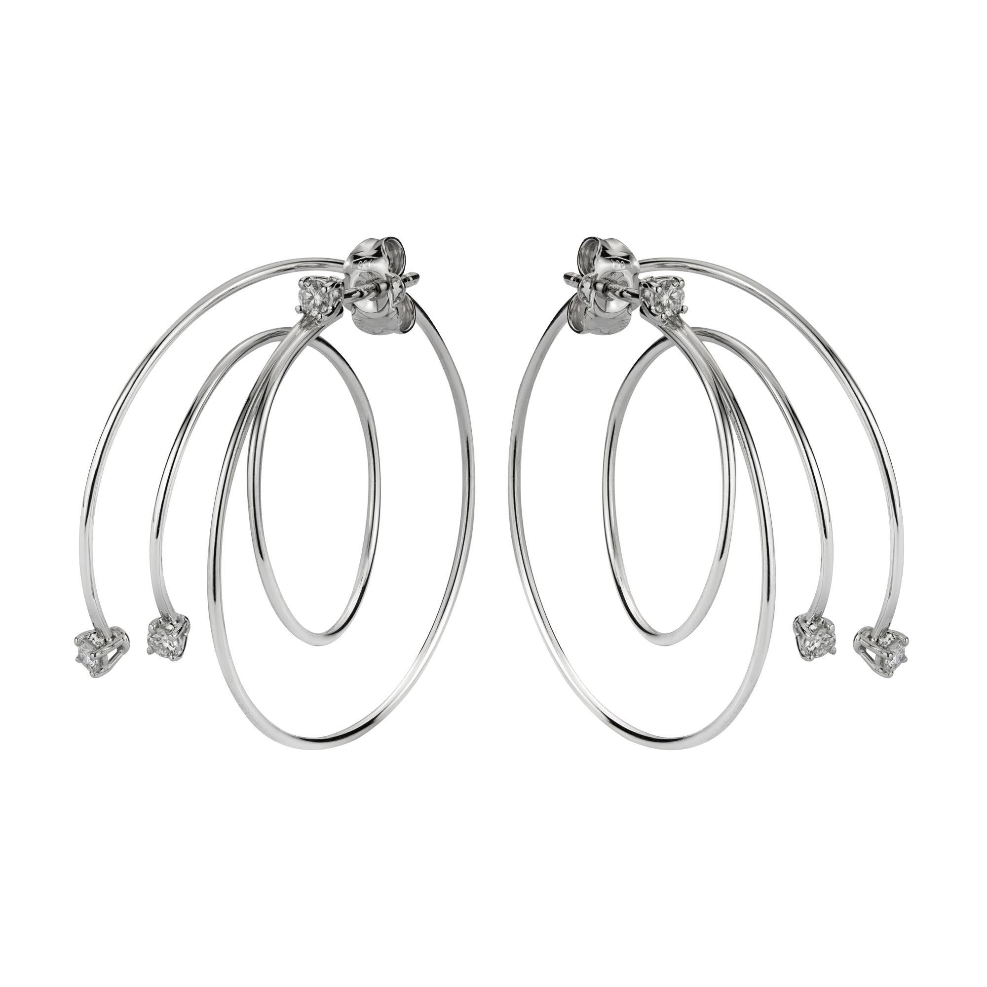 18ct White Gold Large Diamond Hoops