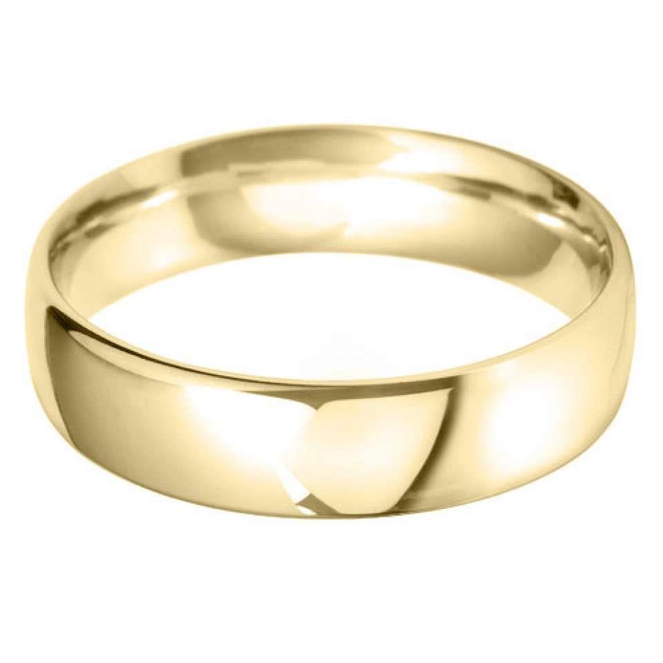 9ct Yellow Gold 6mm Court Shaped Wedding Band